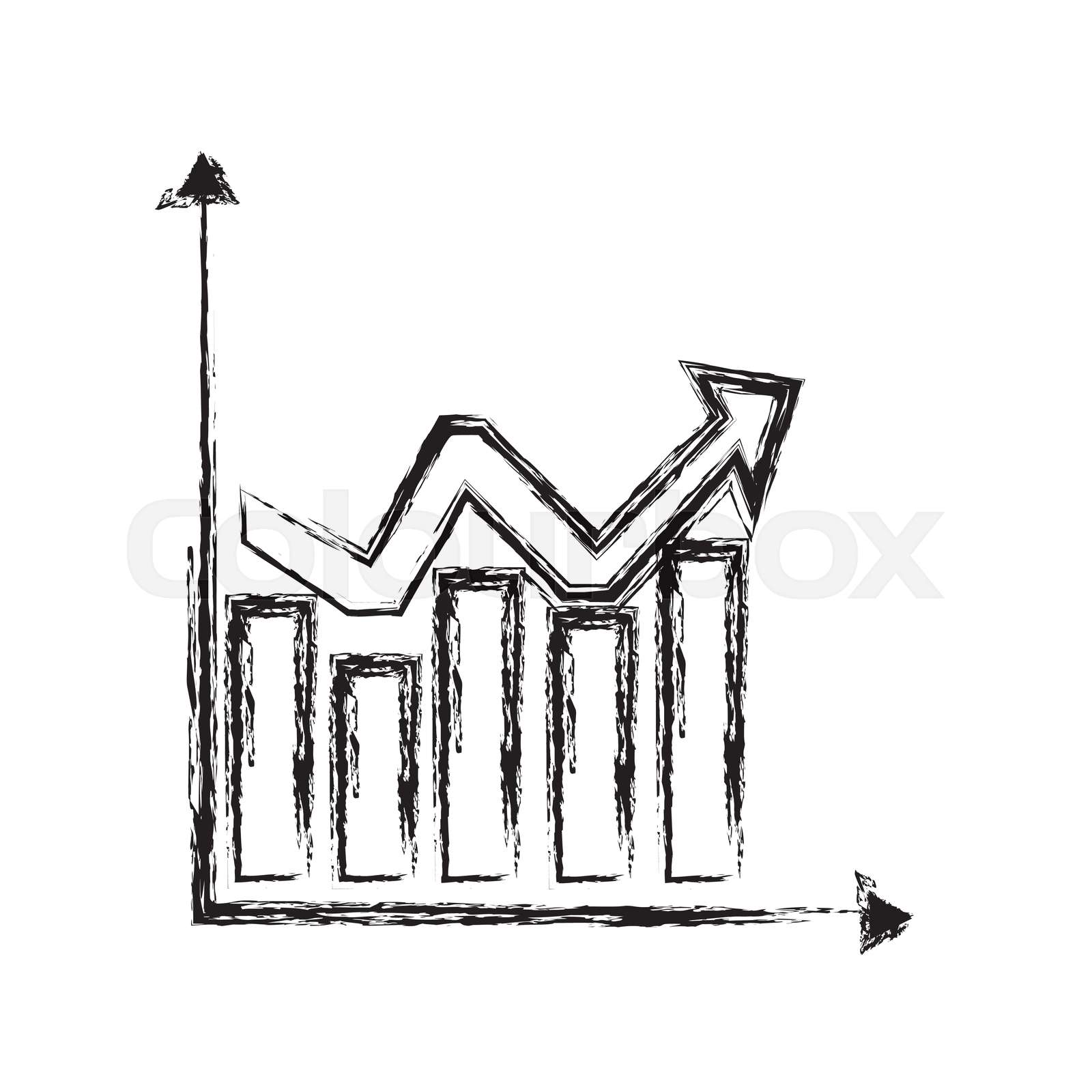 sketch chart statistics graphs arrow business | Stock vector | Colourbox
