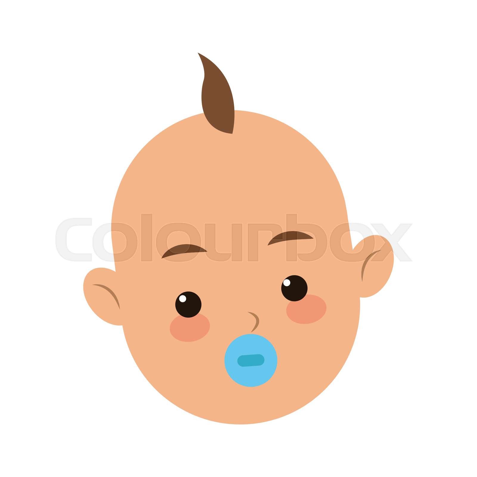head face baby boy son image | Stock vector | Colourbox