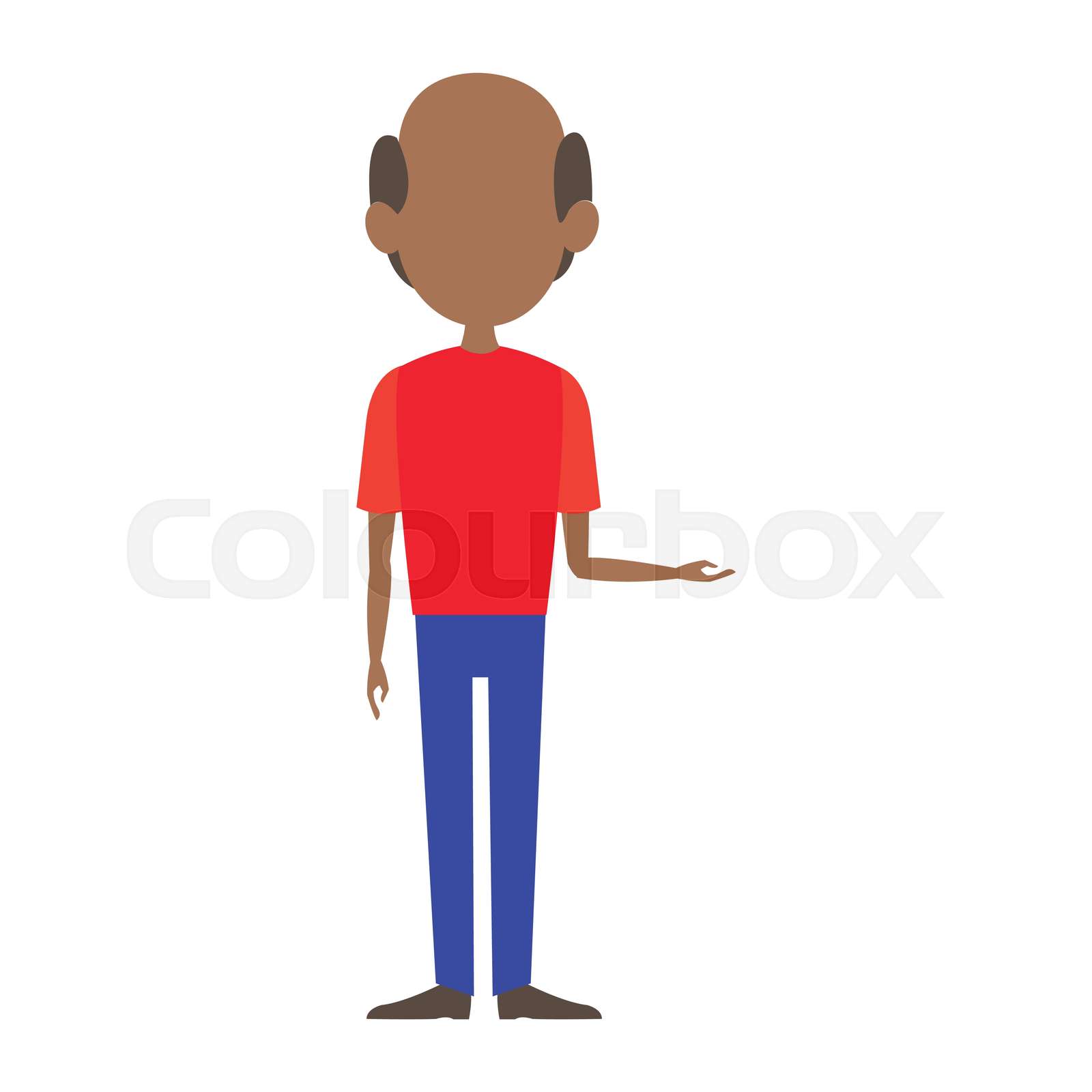 Cartoon Man Standing Sideways