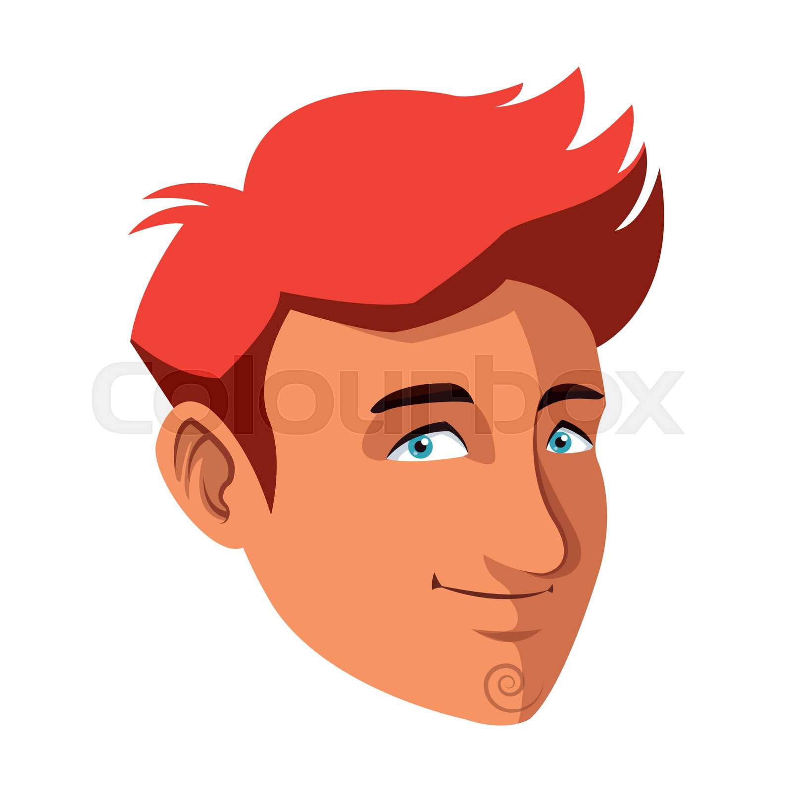 looking man face in a cartoon comic book style | Stock vector | Colourbox
