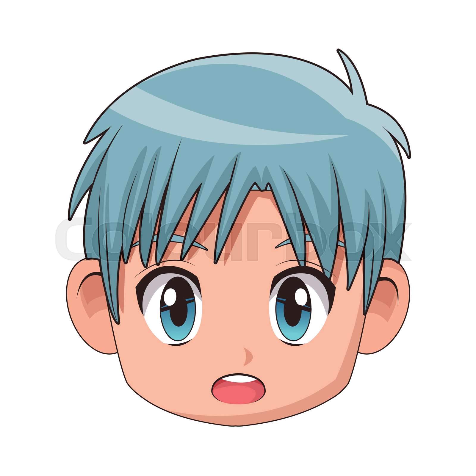 boy anime male manga cartoon comic | Stock vector | Colourbox