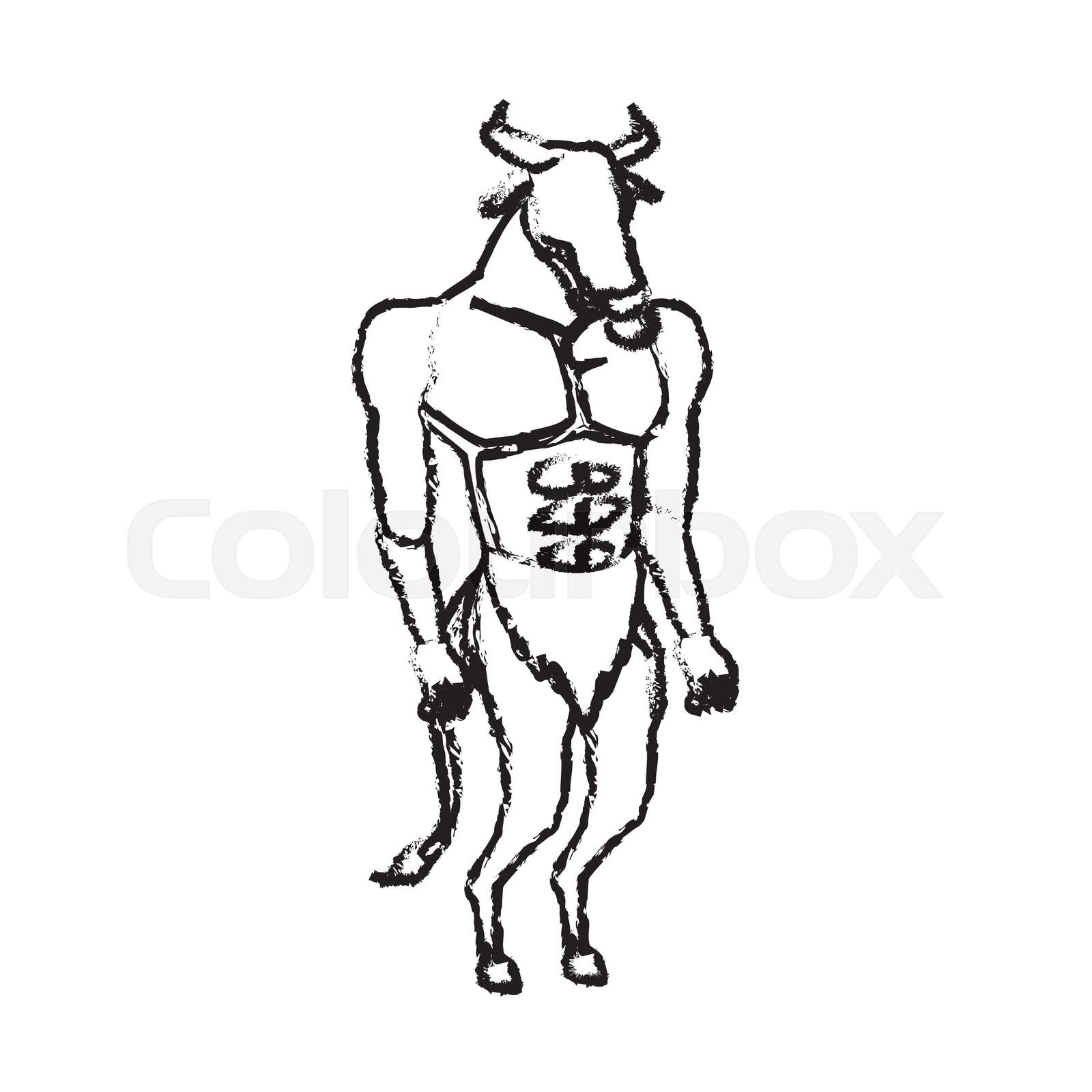 minotaur greek mythological creature legend image | Stock vector ...