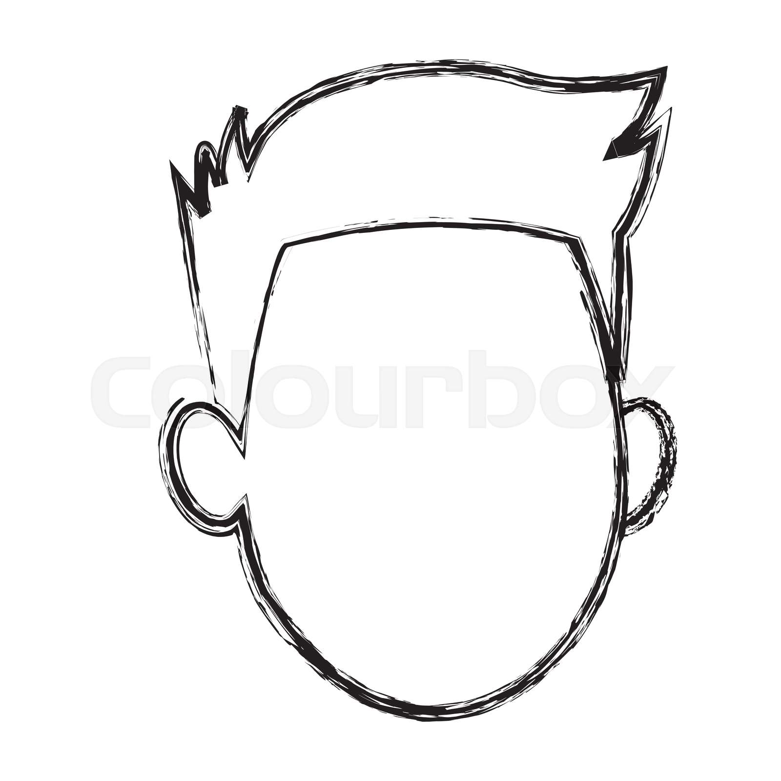 default face head man male character image | Stock vector | Colourbox