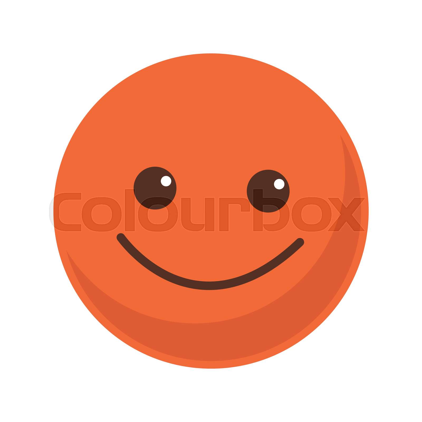 orange smile emoticon button icon | Stock vector | Colourbox