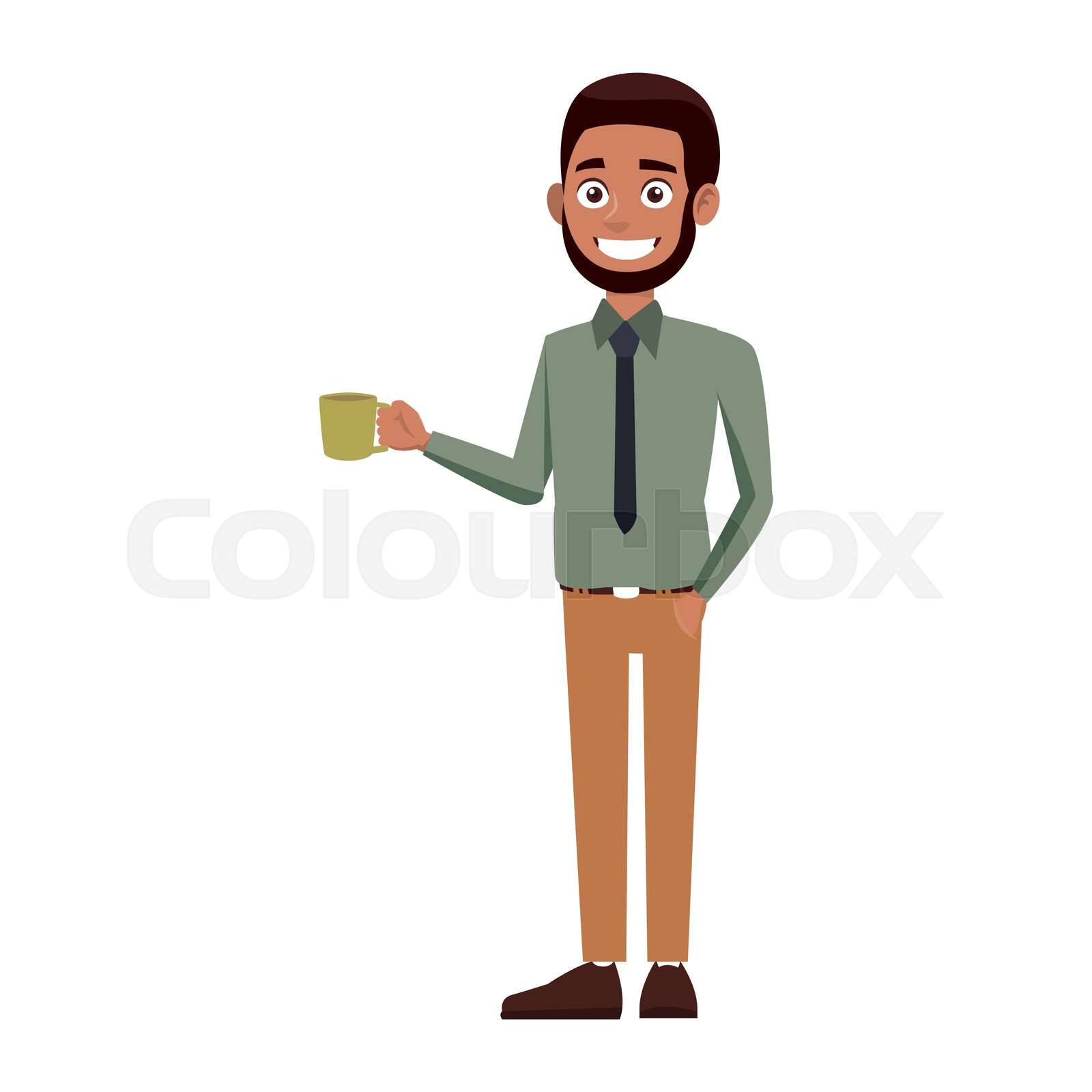young and successful business man cartoon employee work | Stock vector ...