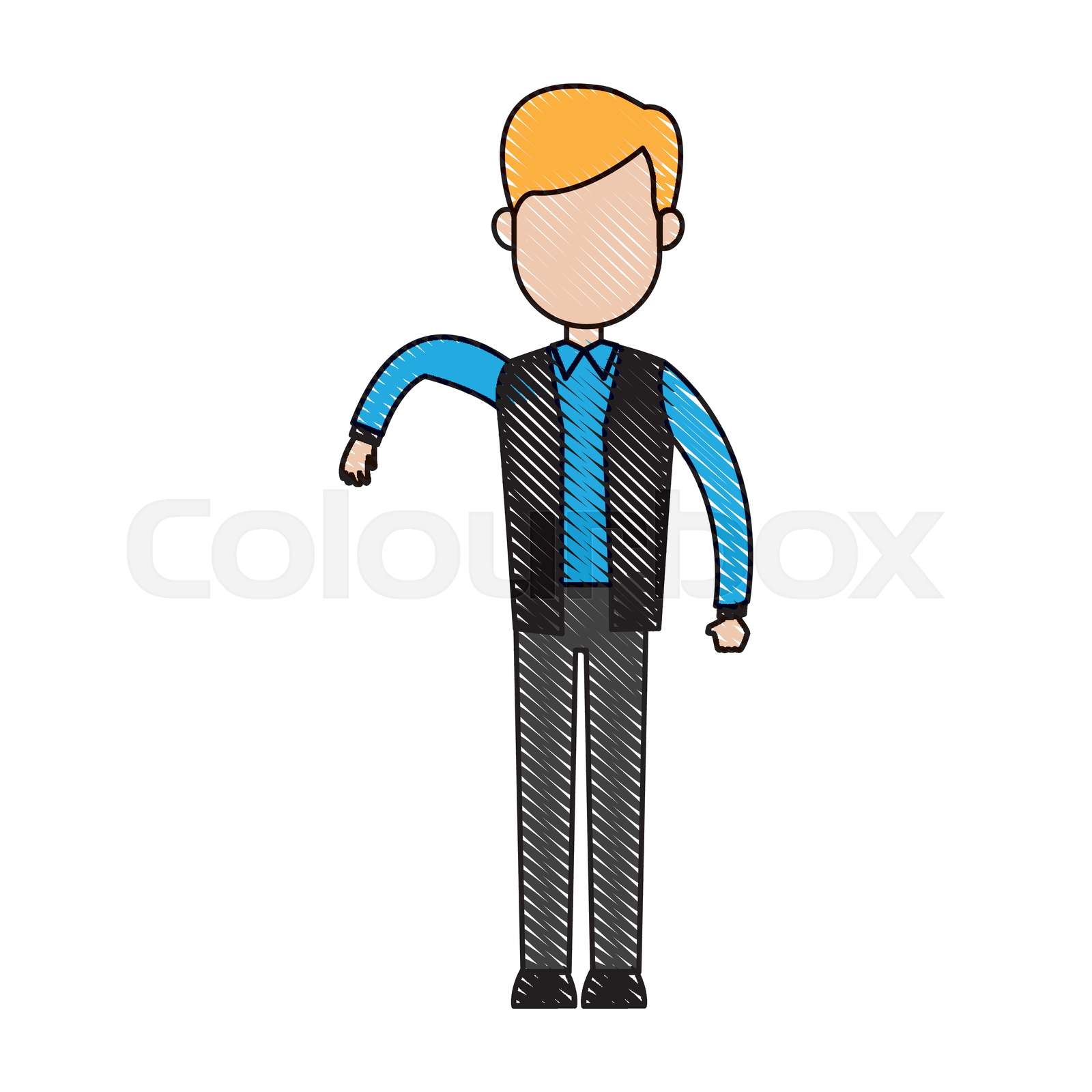 standing man business character professional | Stock vector | Colourbox