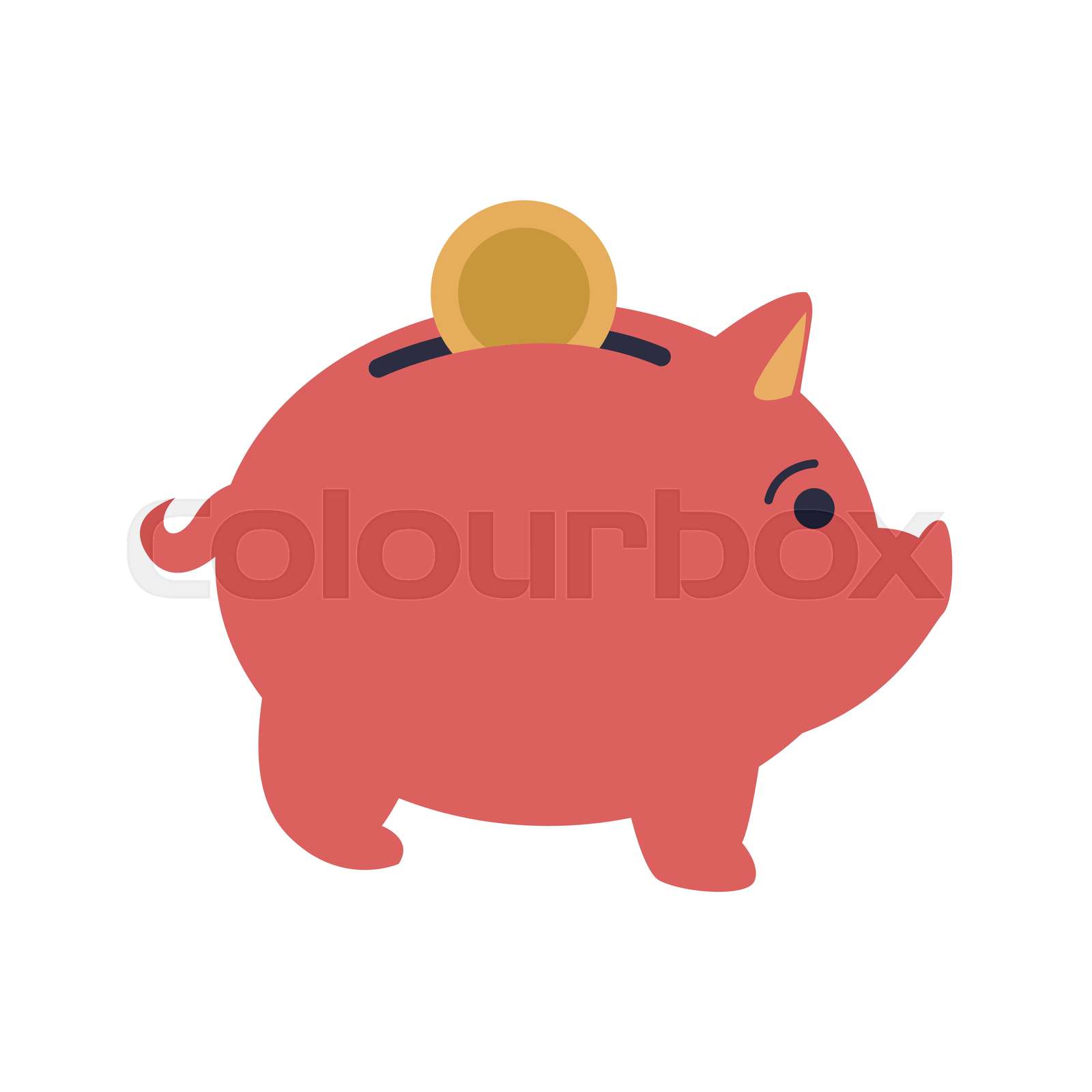 pig bank with coin money box investment | Stock vector | Colourbox
