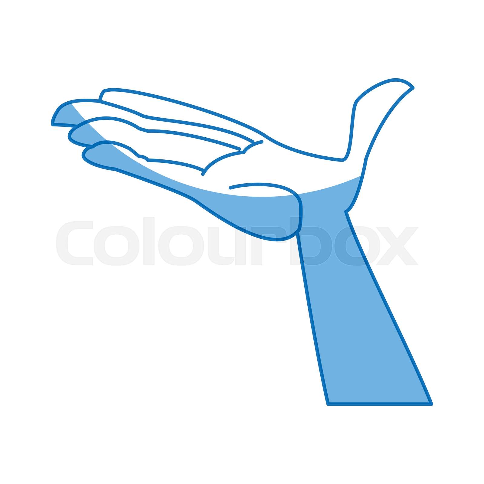 cartoon hand man open palm | Stock vector | Colourbox