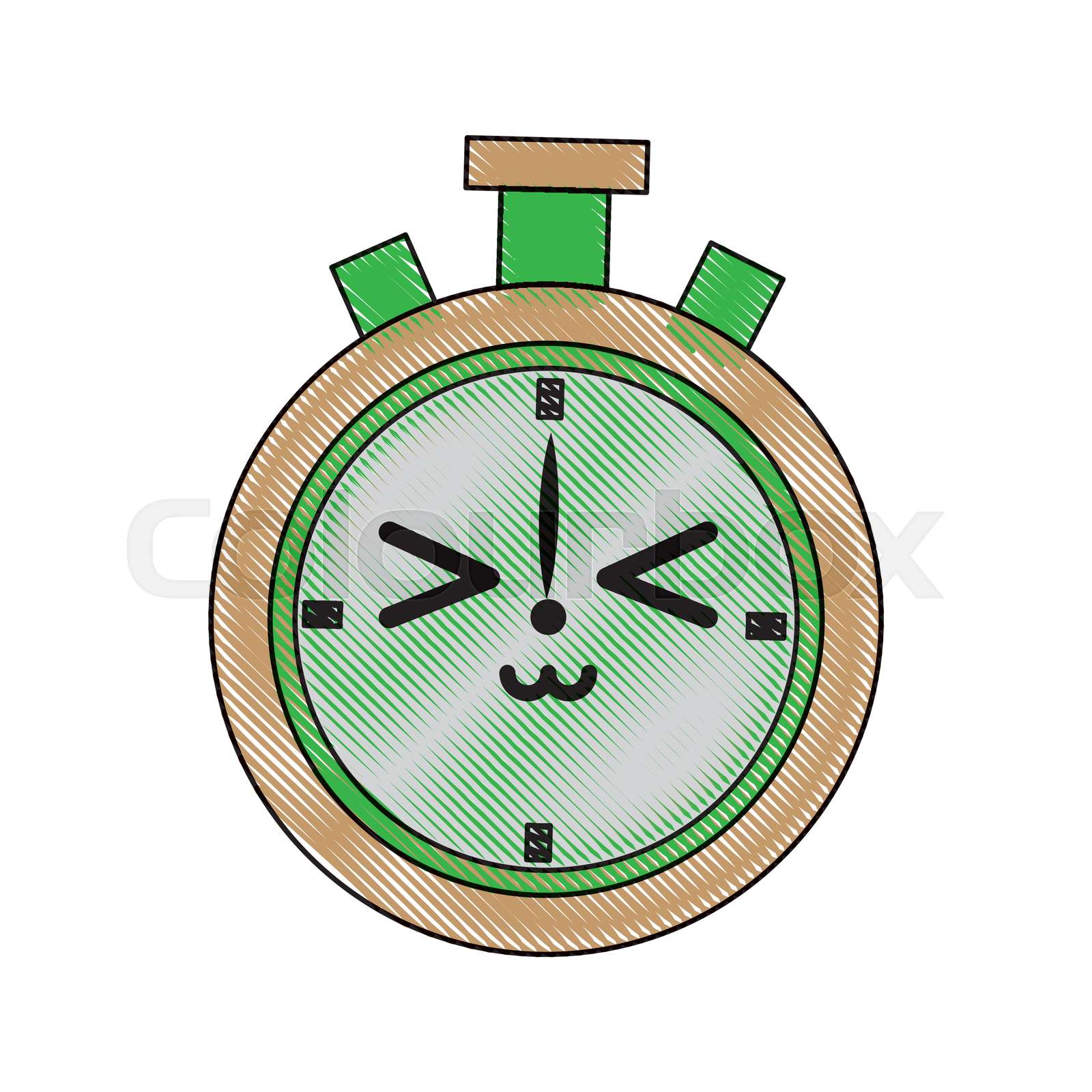 Kawaii Chronometer Clock Stopwatch Timer Speed Stock Vector Colourbox