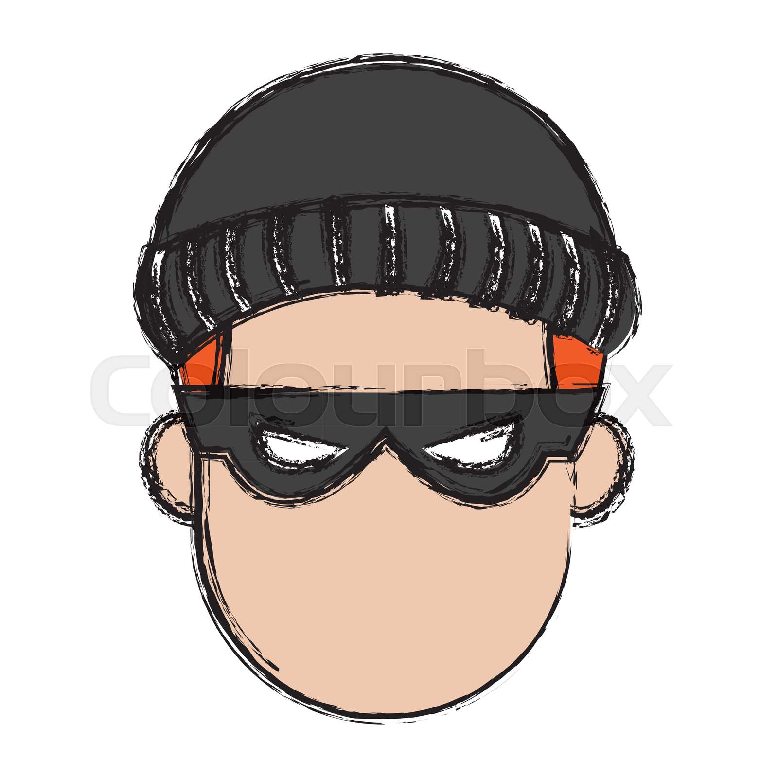 hacker character portrait thief technology image | Stock vector | Colourbox