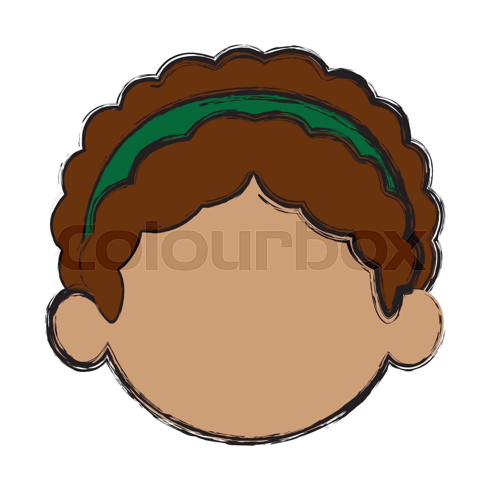 cute cartoon girl faceless kid female | Stock vector | Colourbox