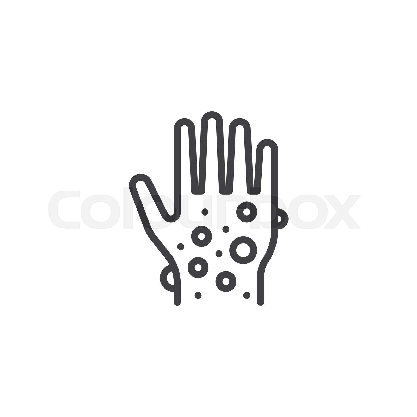 Eczema Hand Skin Line Icon Stock Vector Colourbox
