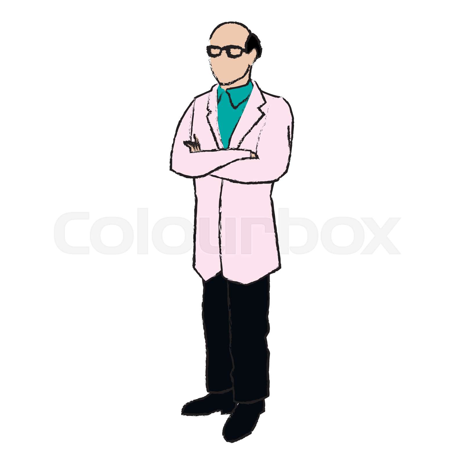 doctor male bald glasses and coat clothes medical | Stock vector ...