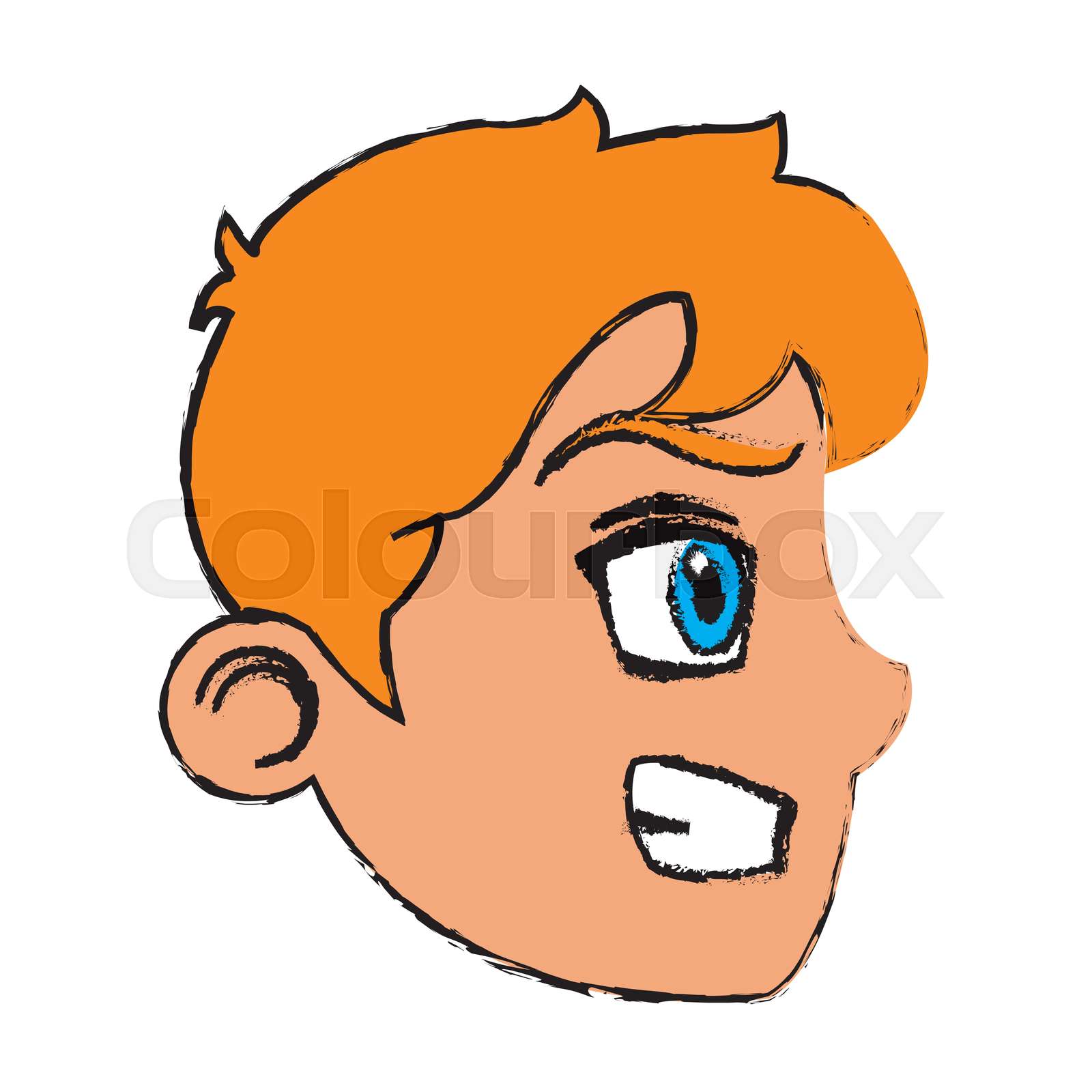 comic face guy angry expression | Stock vector | Colourbox