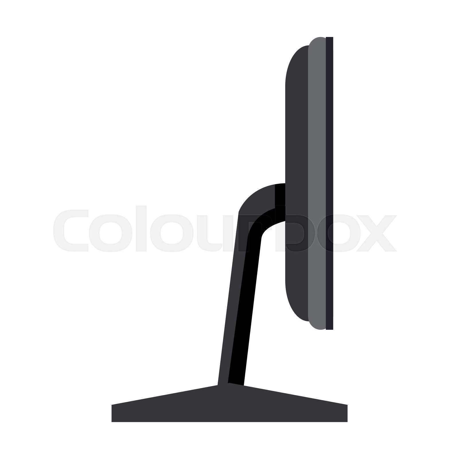 screen monitor computer side view | Stock vector | Colourbox