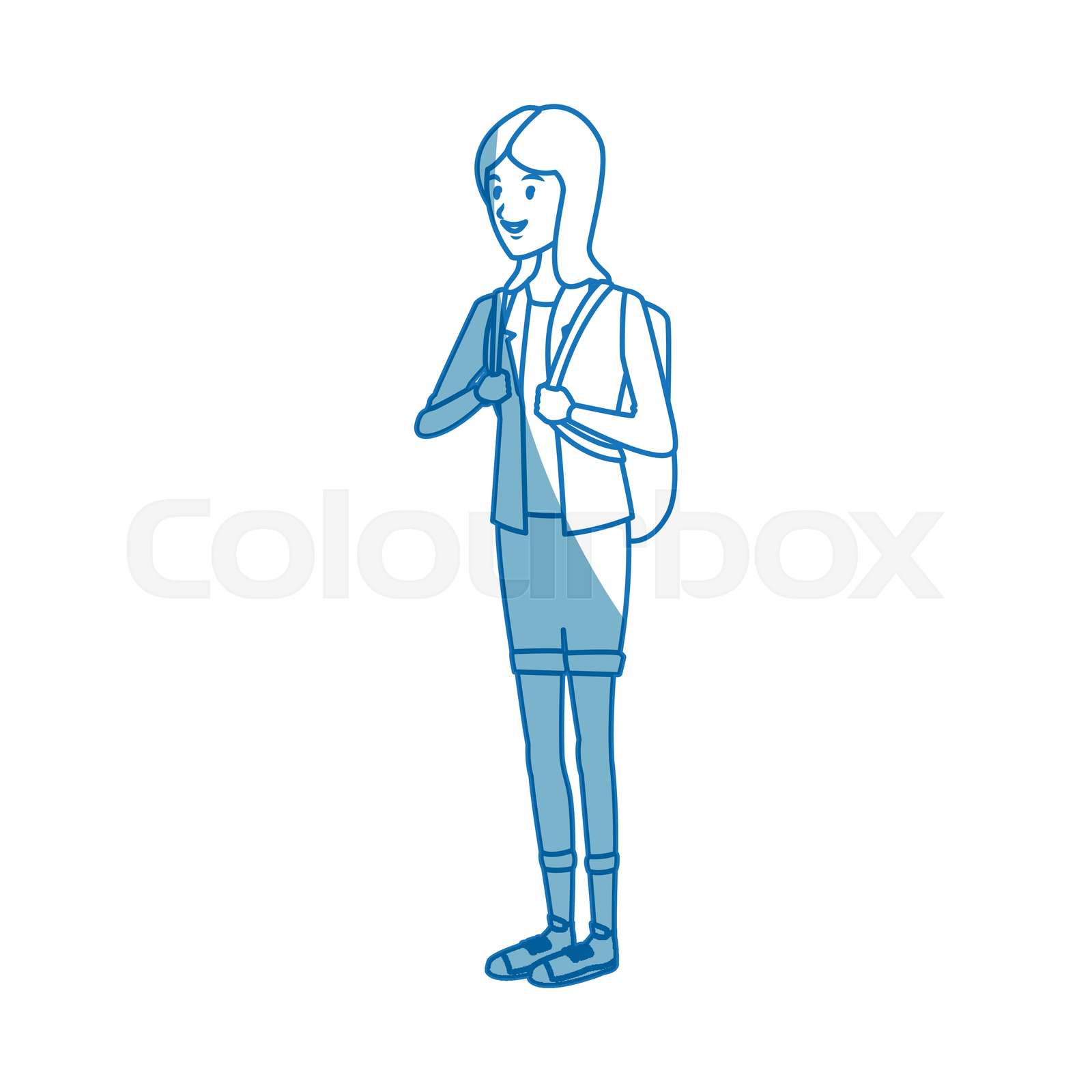 student girl teenager standing character person | Stock vector | Colourbox
