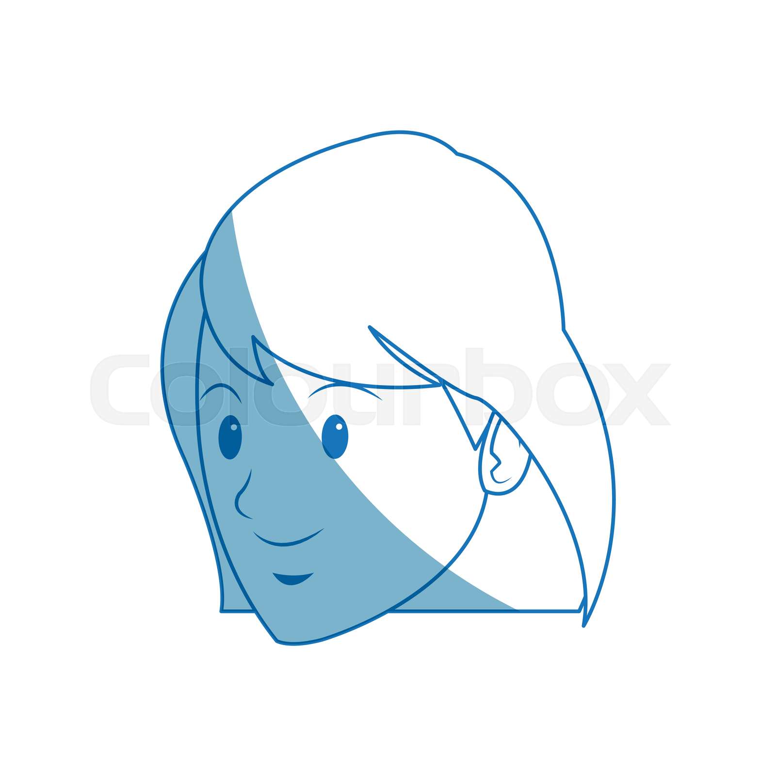 girl student face cartoon people head | Stock vector | Colourbox