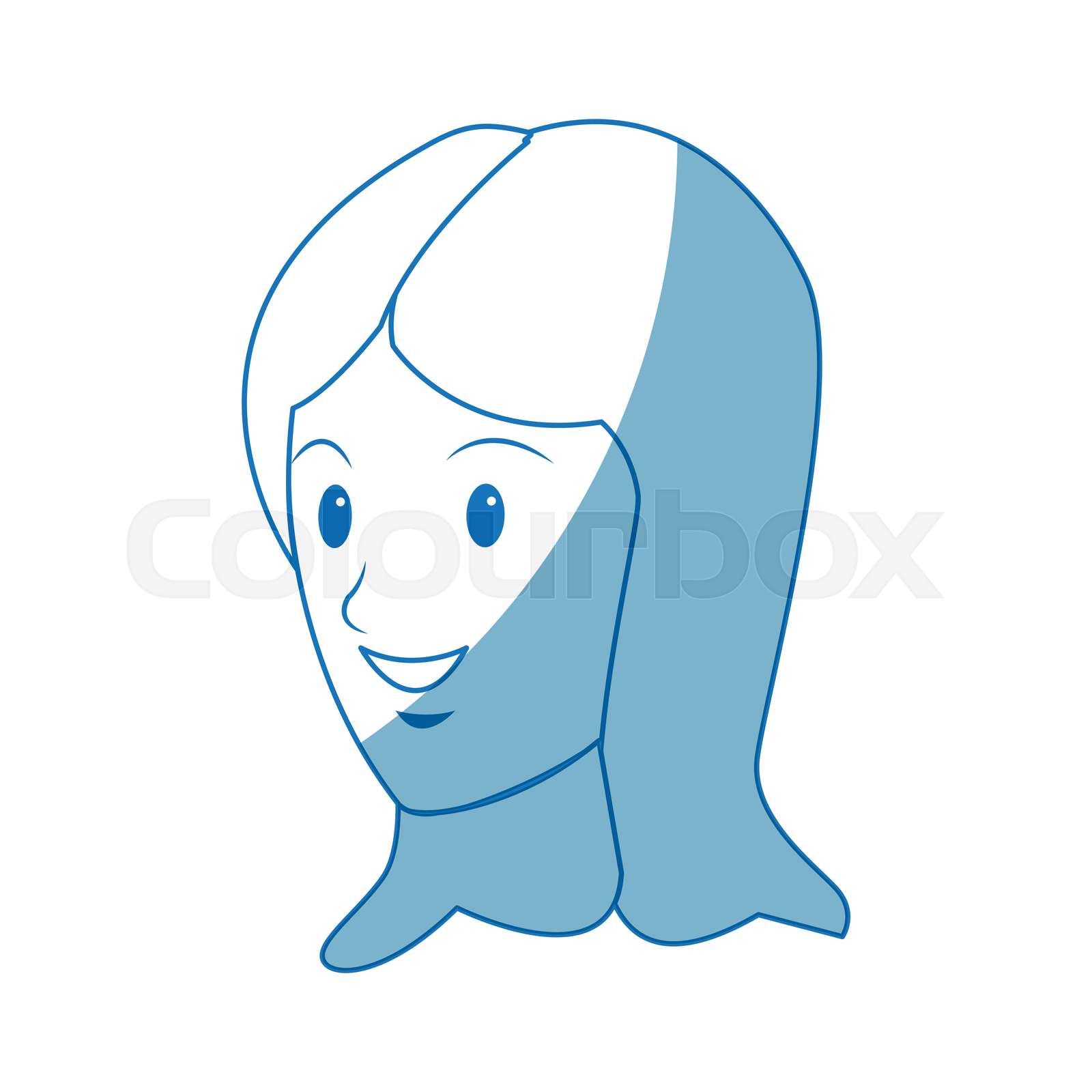 girl student face cartoon people head | Stock vector | Colourbox