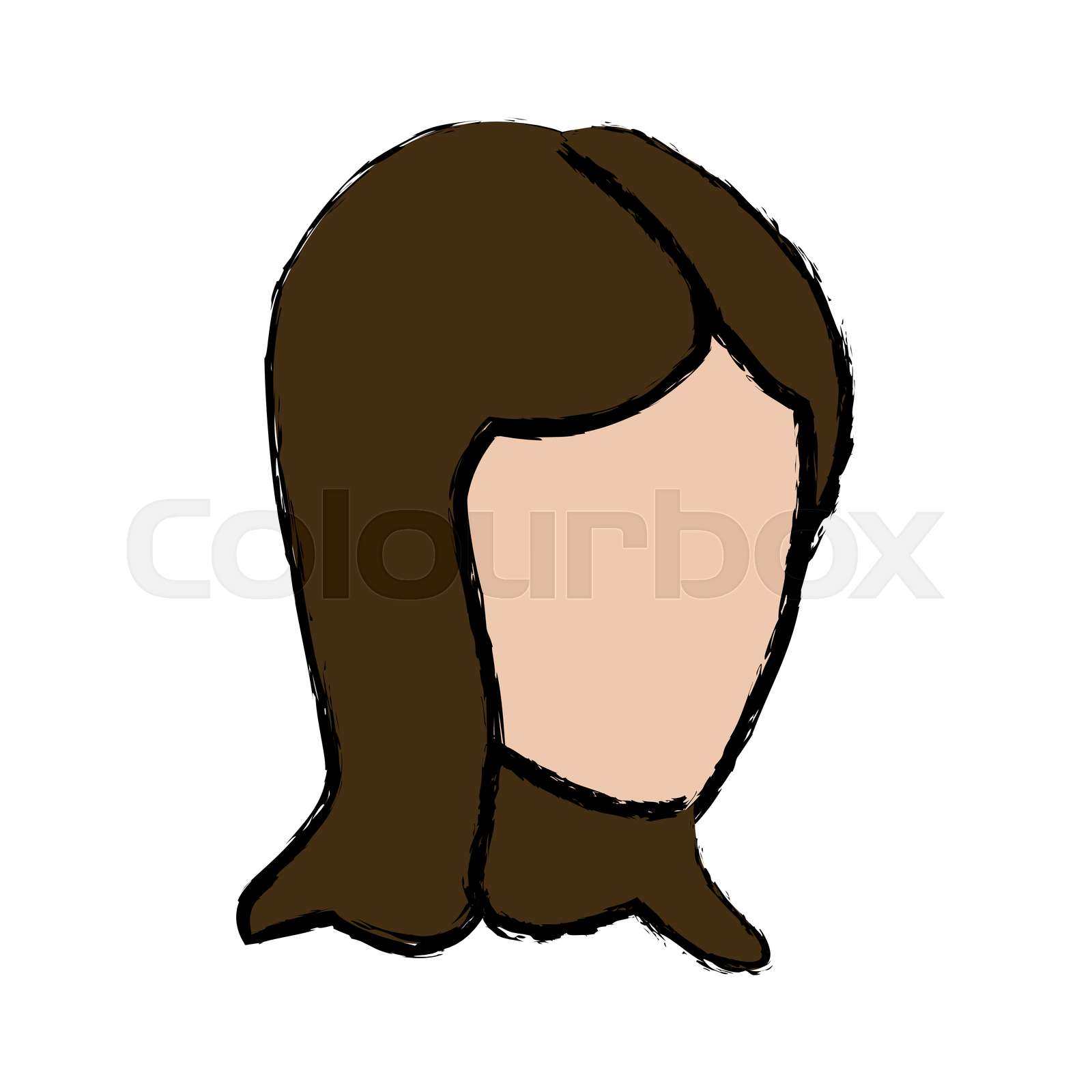 girl student face cartoon people head | Stock vector | Colourbox