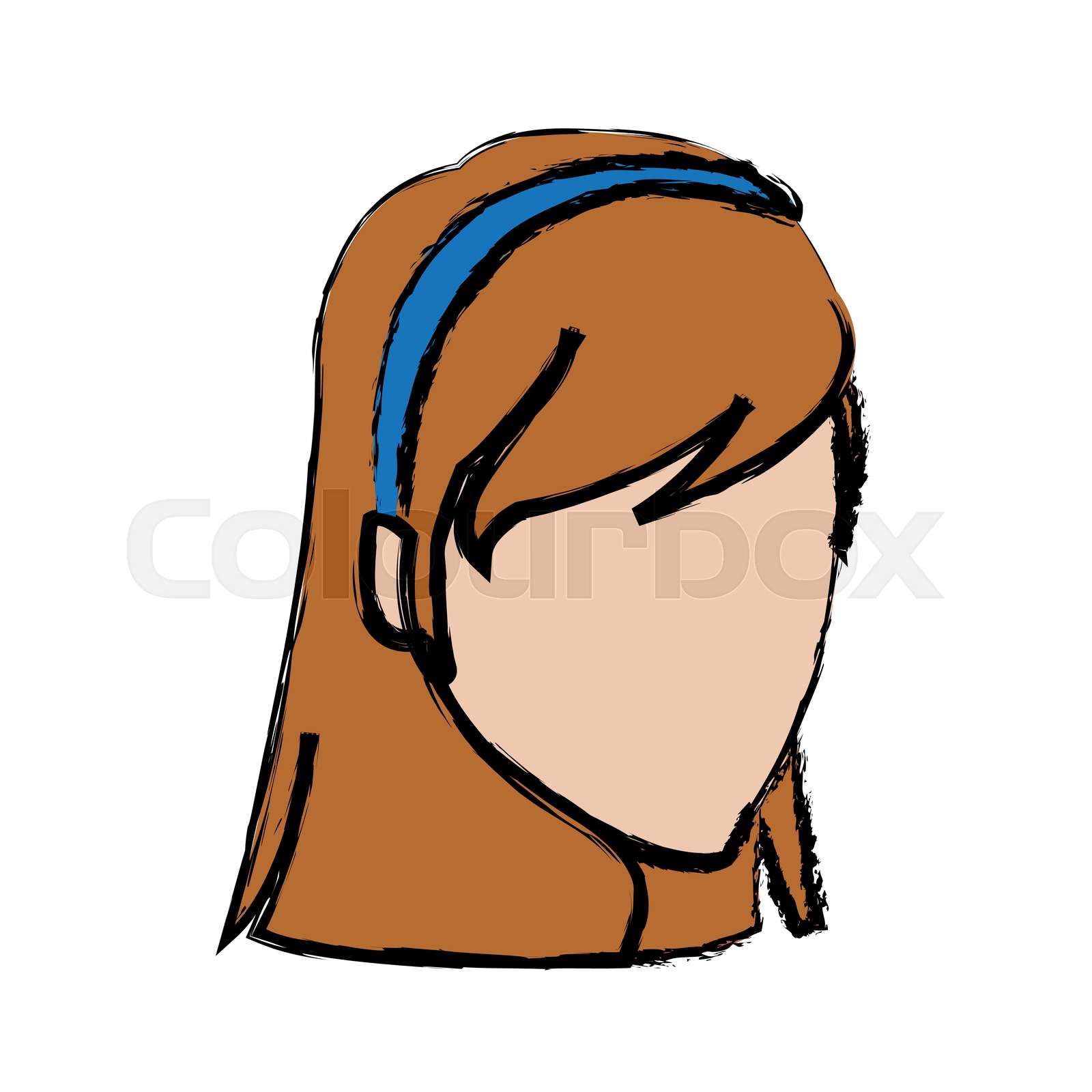 girl student face cartoon people head | Stock vector | Colourbox