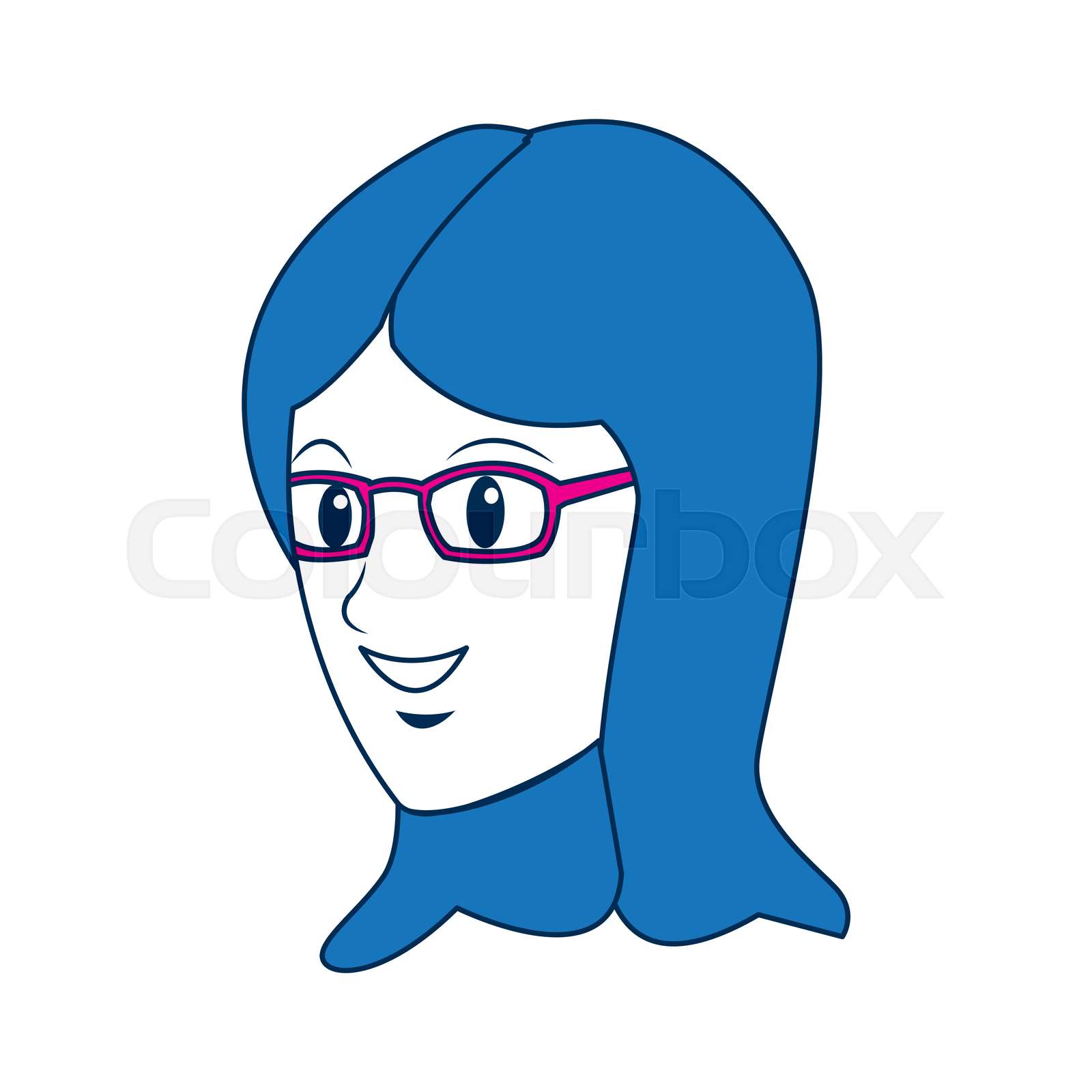 girl student face cartoon people head | Stock vector | Colourbox