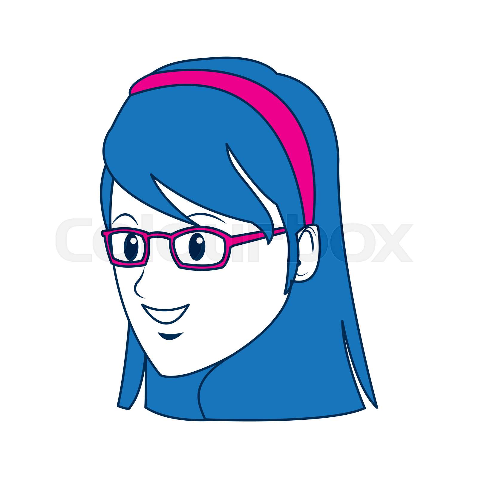 girl student face cartoon people head | Stock vector | Colourbox