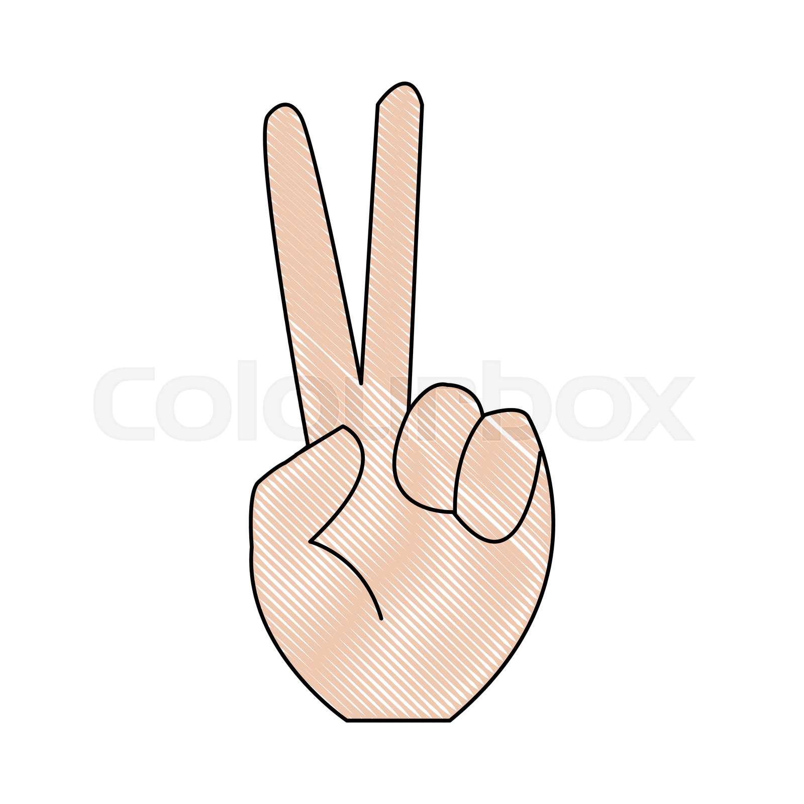 sign of victory gesture of the hand | Stock vector | Colourbox