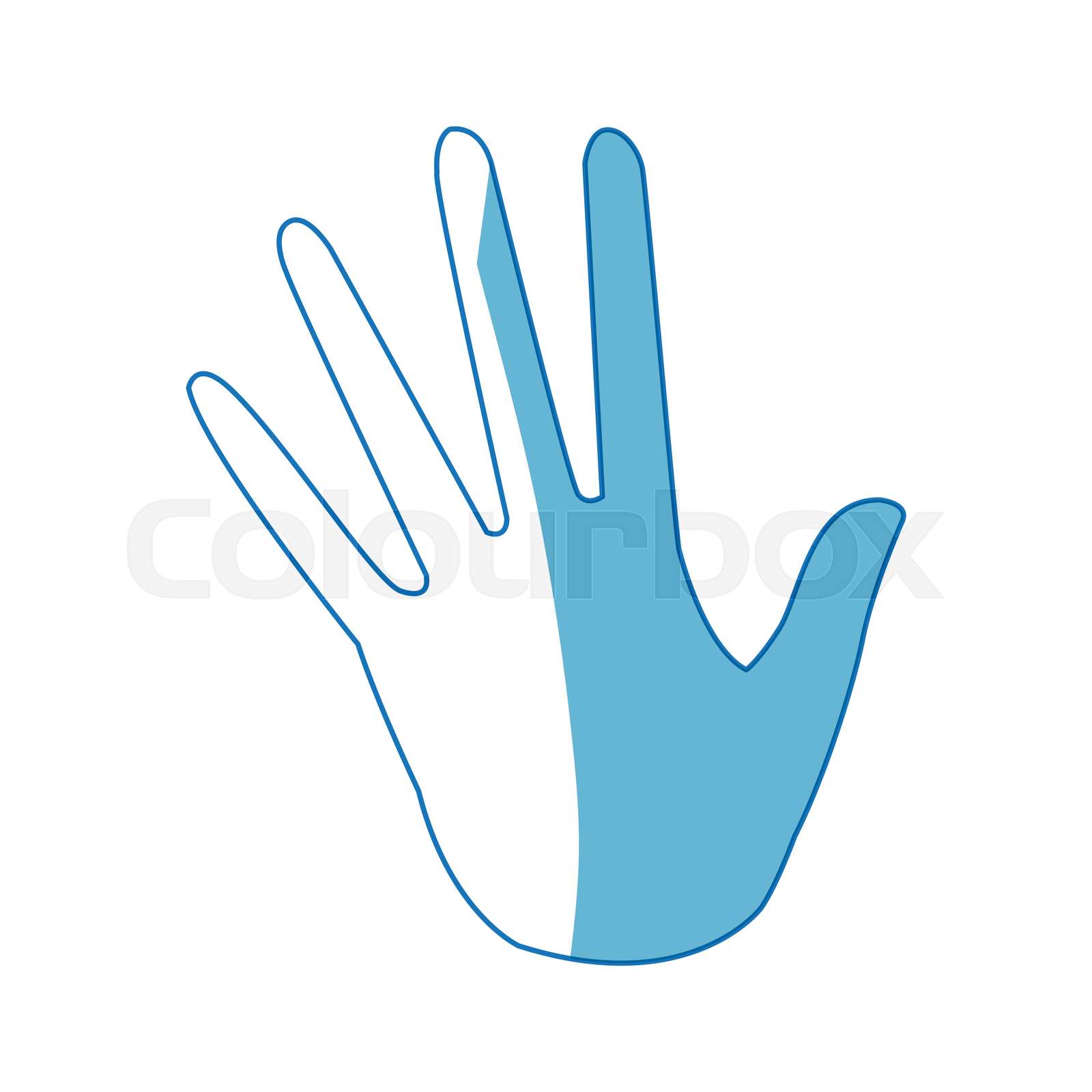 opened palm of the hand cartoon icon | Stock vector | Colourbox