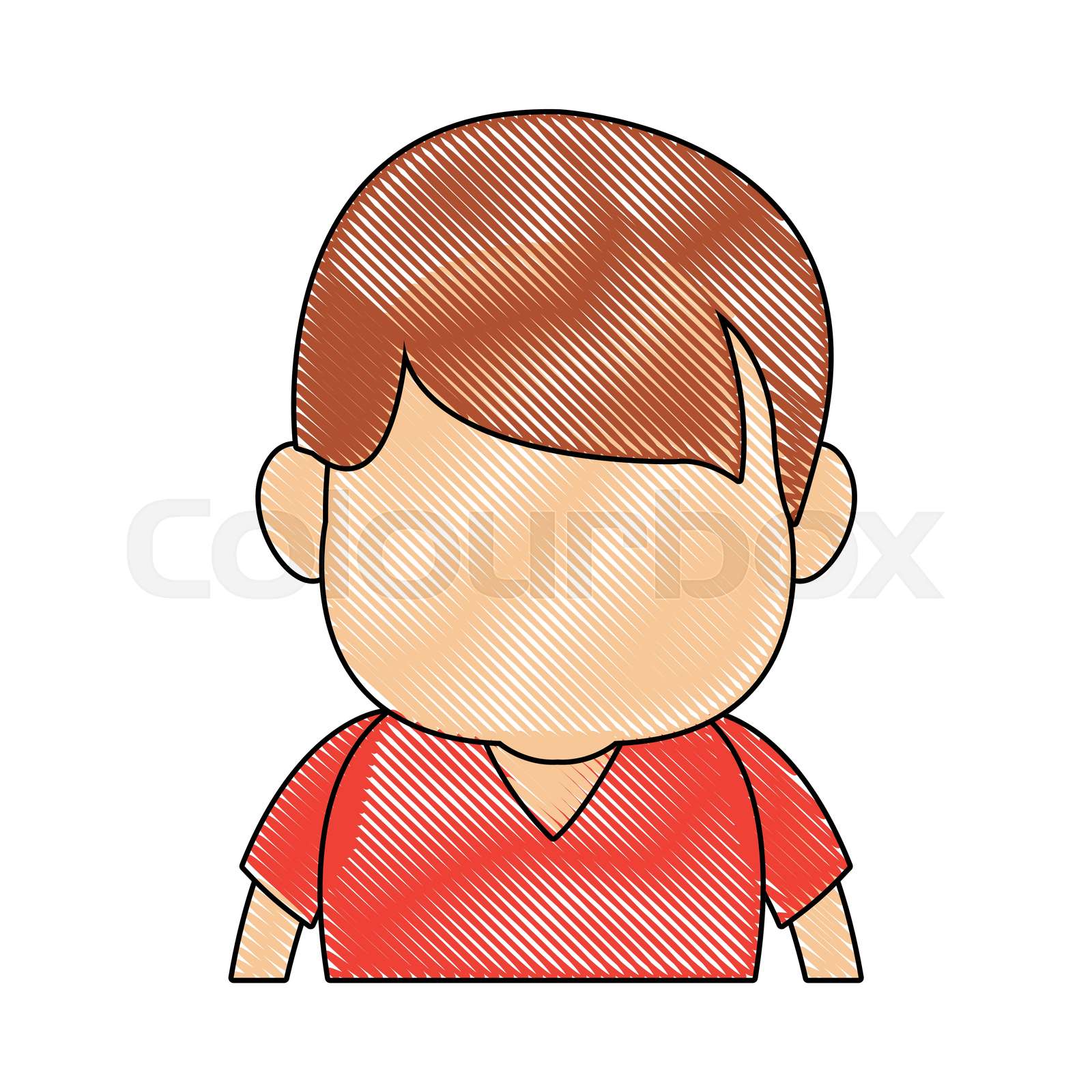 portrait little boy cartoon kid image | Stock vector | Colourbox