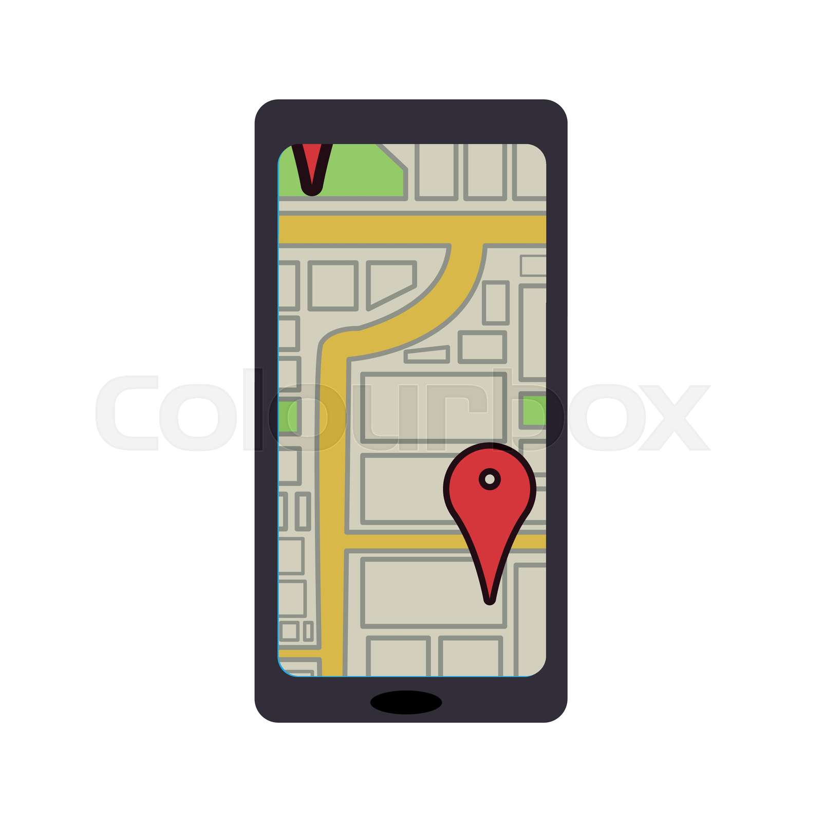 smartphone with navigation gps mobile application | Stock vector ...