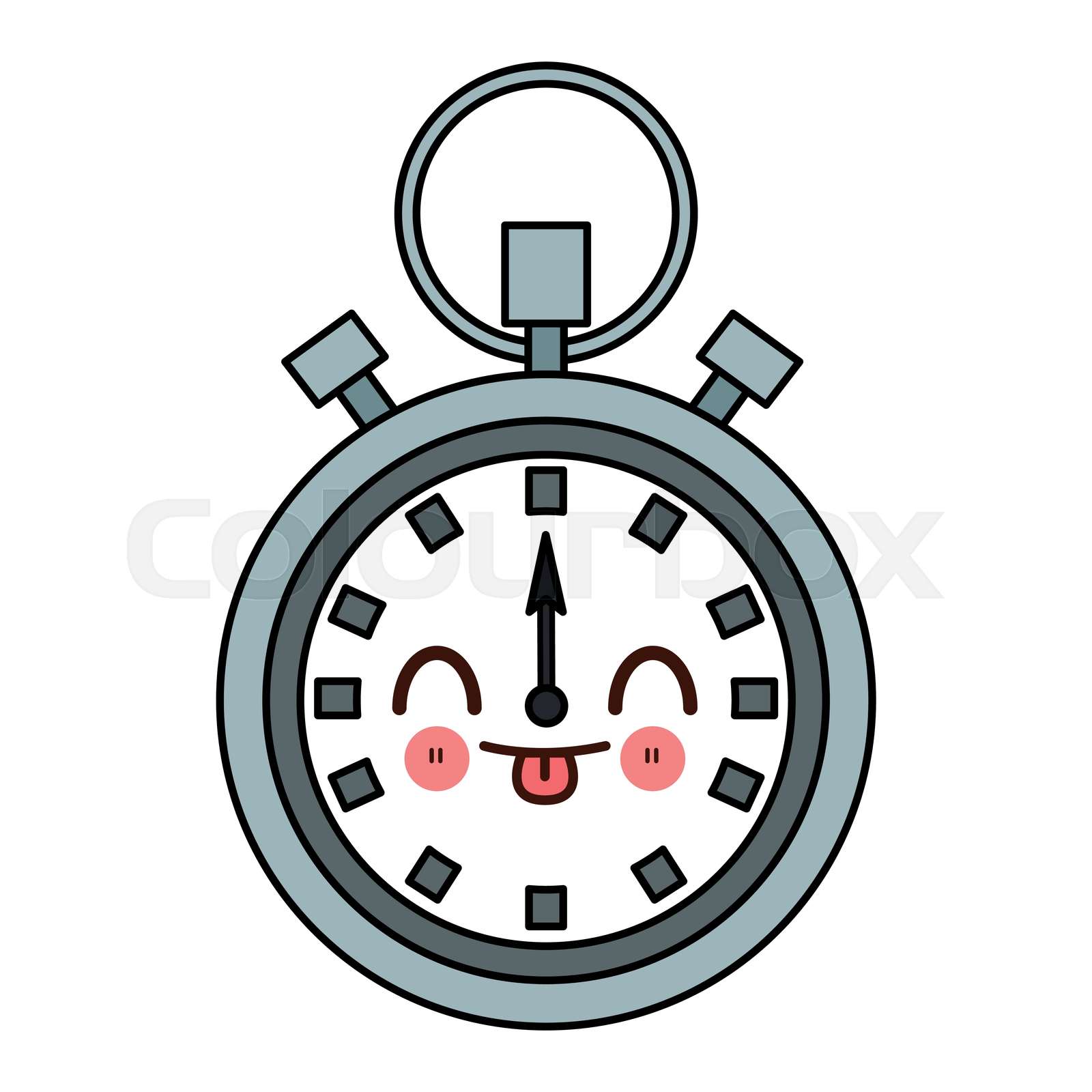 Kawaii Stopwatch Chronometer Timer Countdown Time Sport Stock Vector