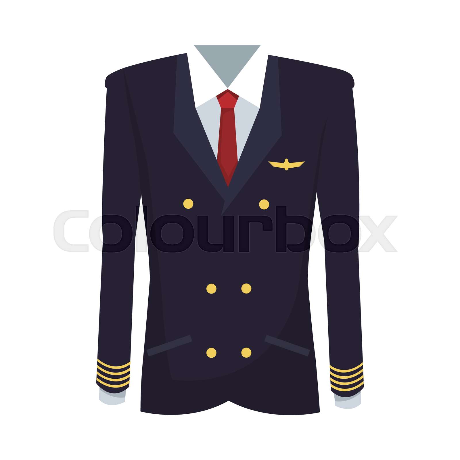 pilot captain aviator uniform coat with golden badge wings | Stock ...