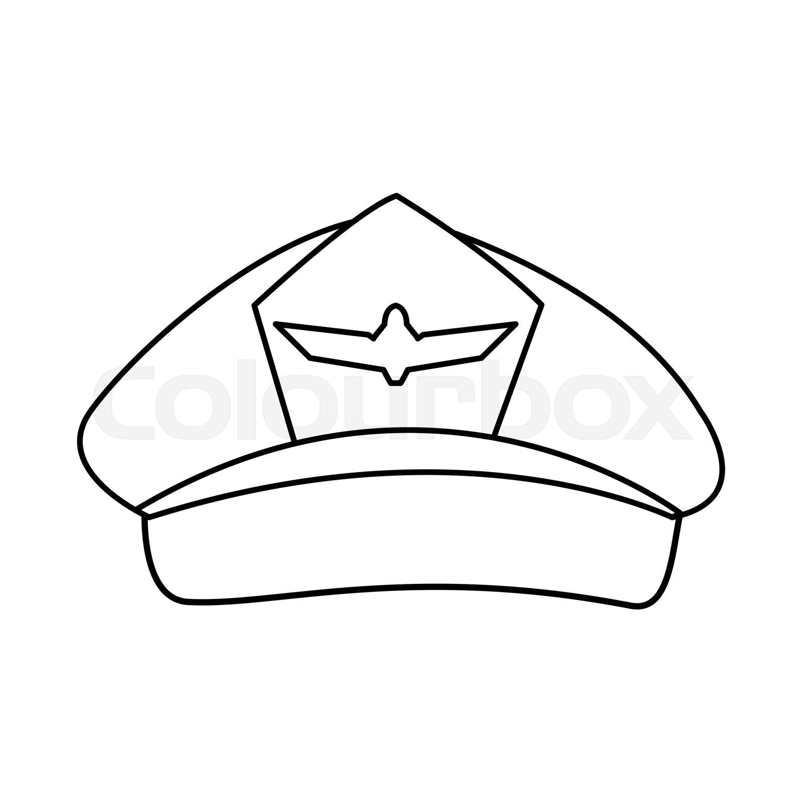 airline pilots hat aviator cap with insignia | Stock vector | Colourbox