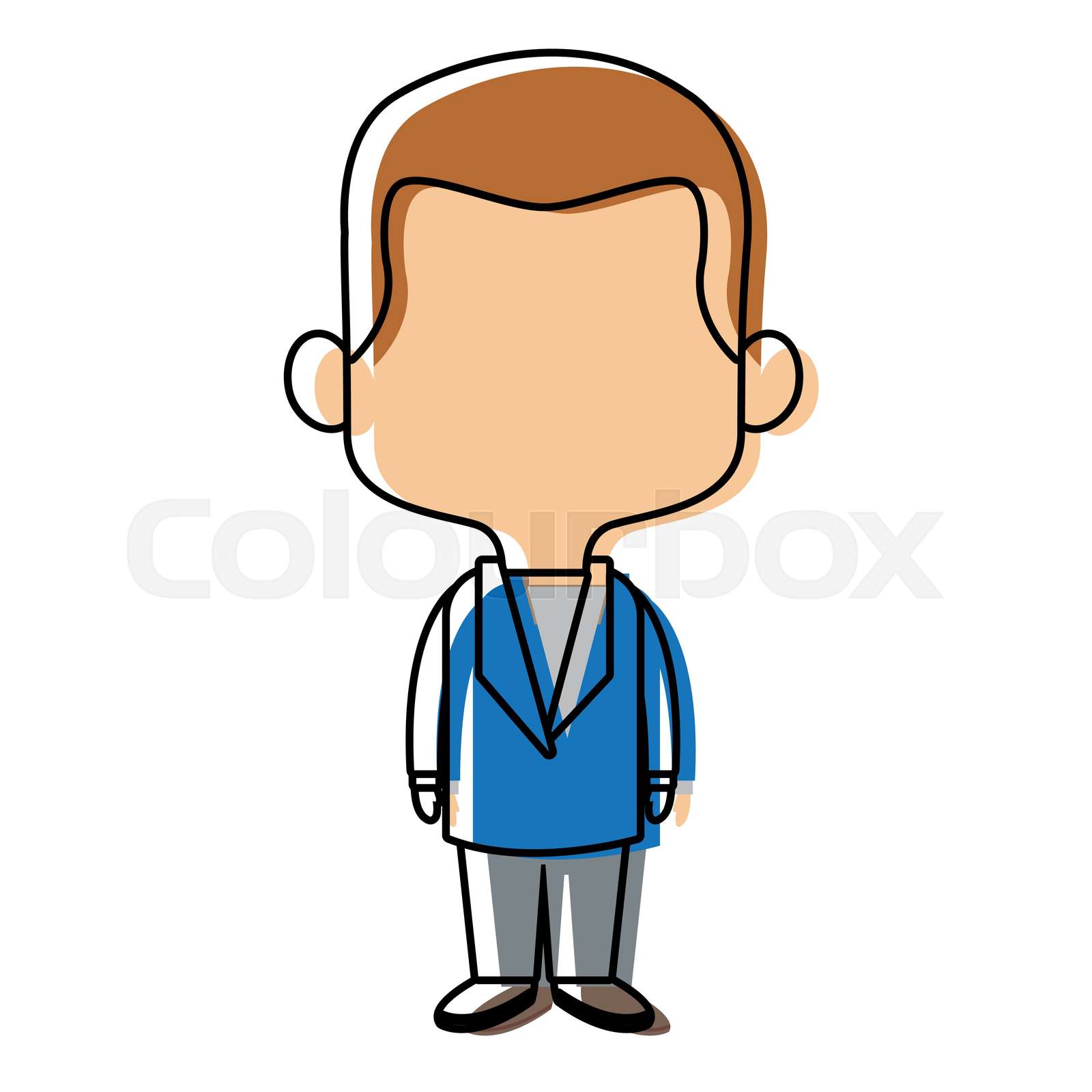 cute man cartoon standing formal clothes character | Stock vector ...