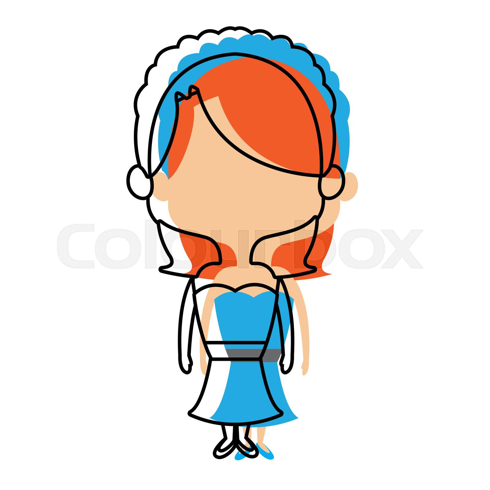 cute cartoon woman pretty elegant clothes | Stock vector | Colourbox