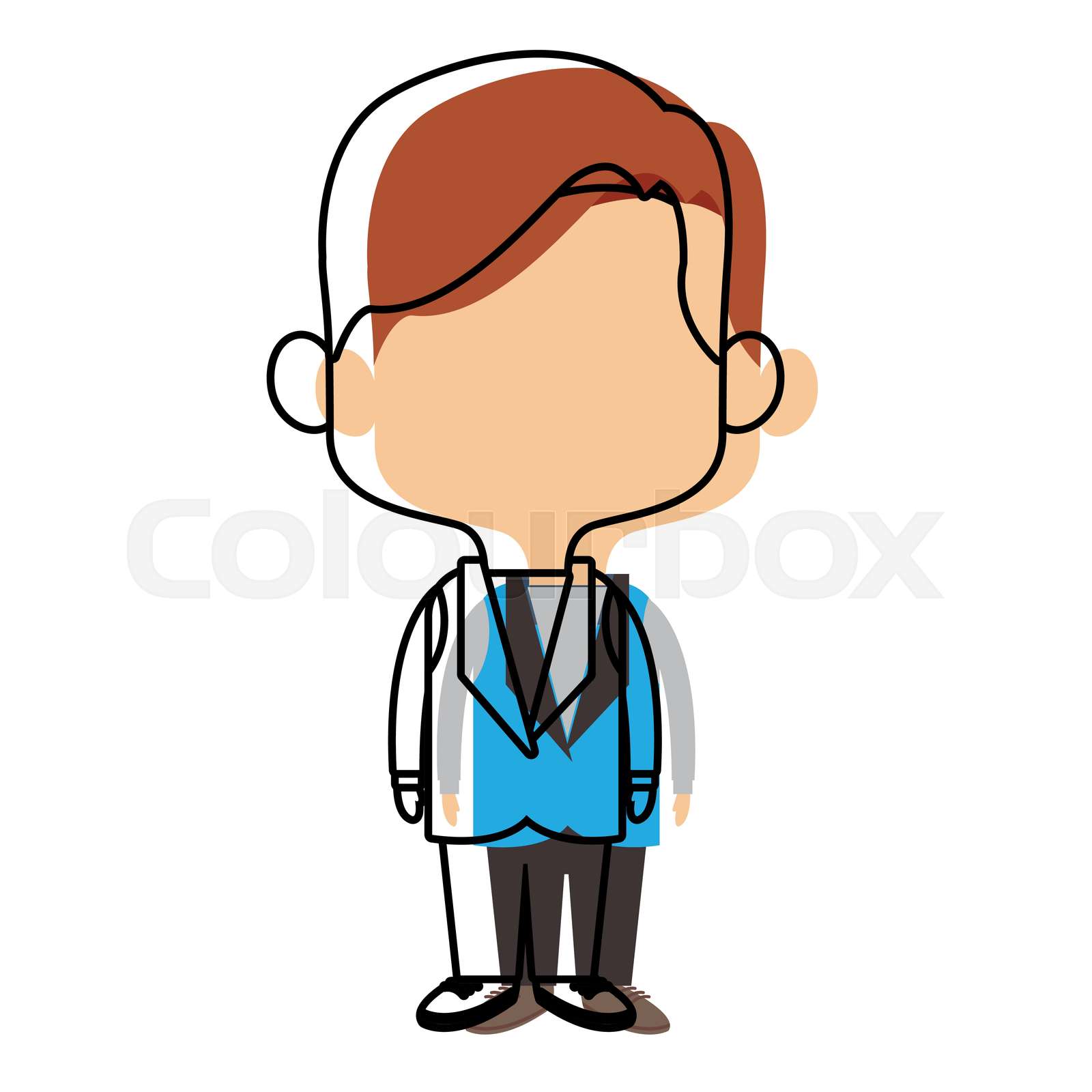 cute man cartoon standing formal clothes character | Stock vector ...
