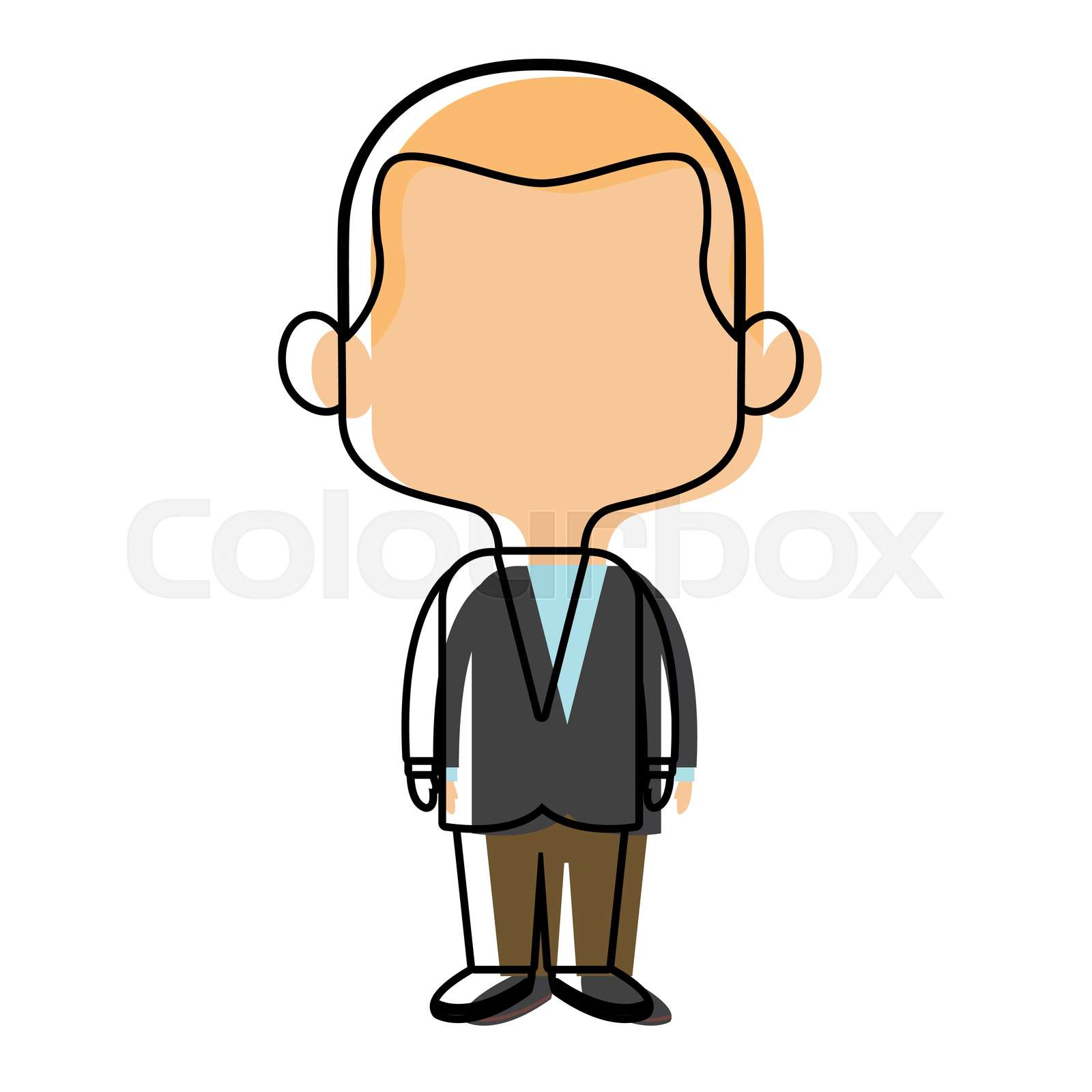 cute man cartoon standing formal clothes character | Stock vector ...