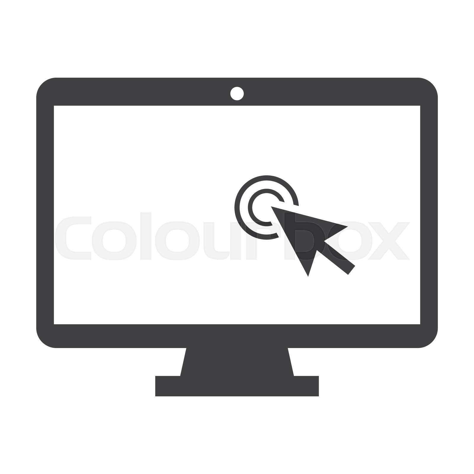 computer monitor with arrow pointer on screen icon | Stock vector ...