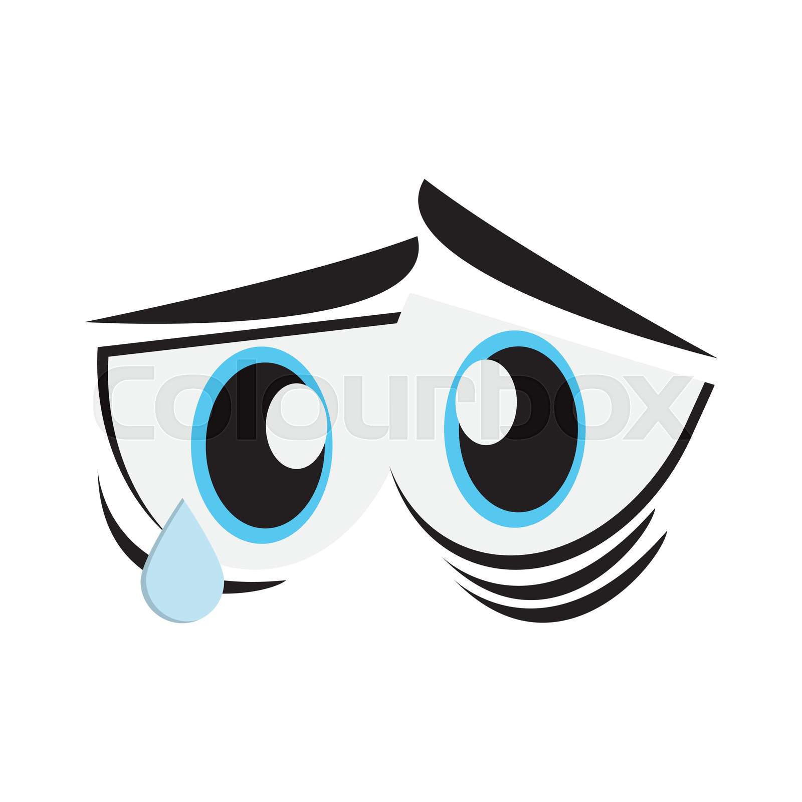 sad cartoon eyes icon | Stock vector | Colourbox