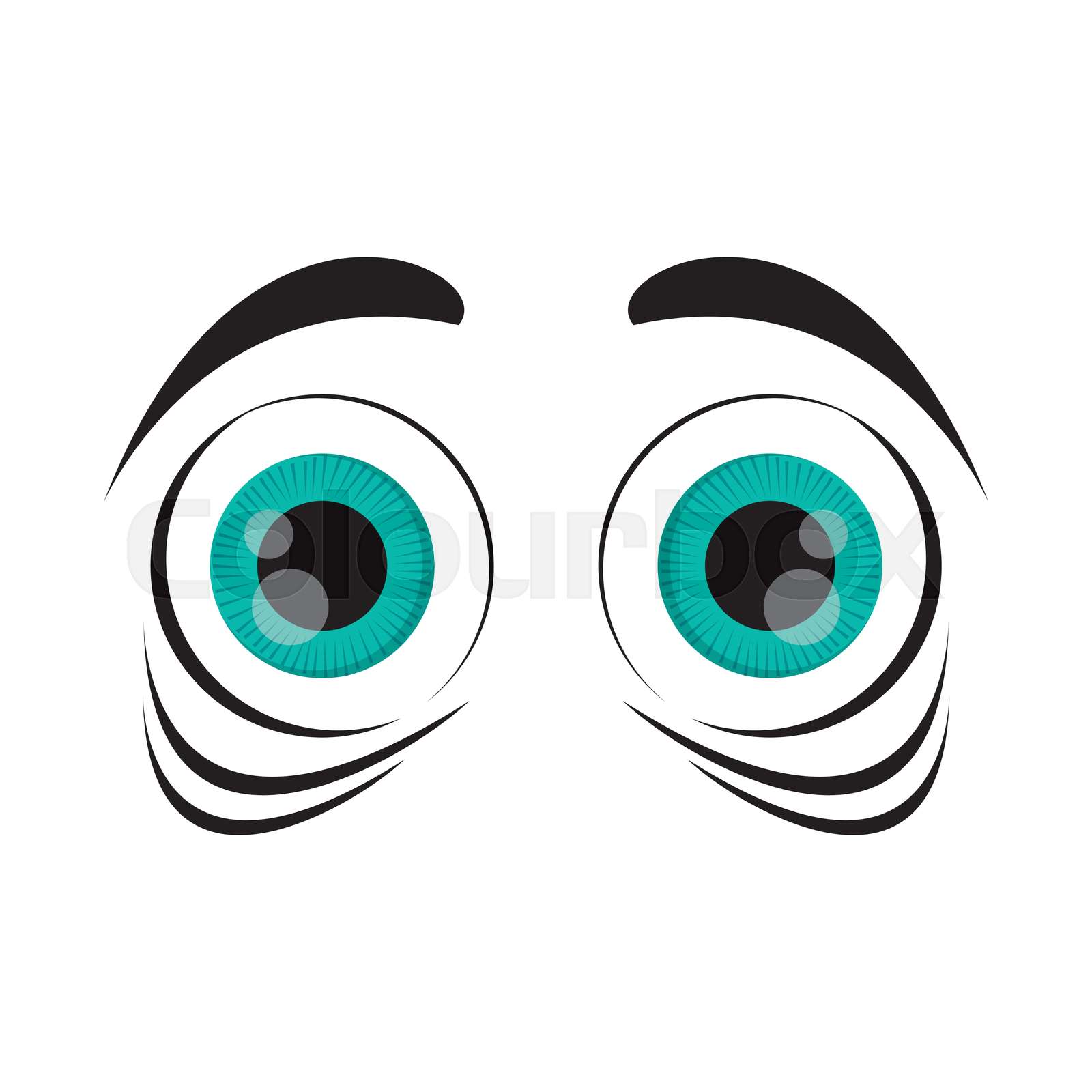 frightened cartoon eyes icon | Stock vector | Colourbox