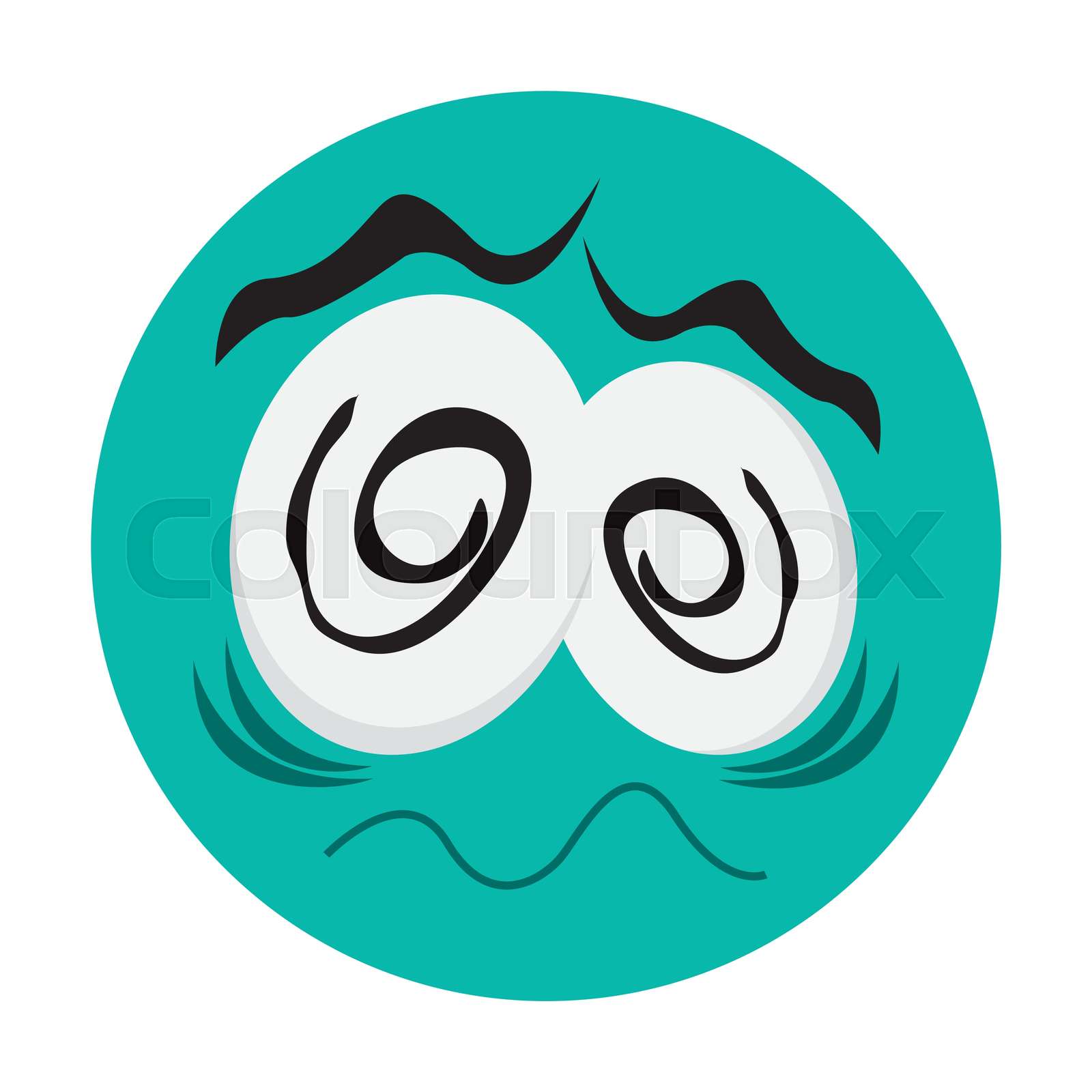 traumatized face emoticon icon | Stock vector | Colourbox