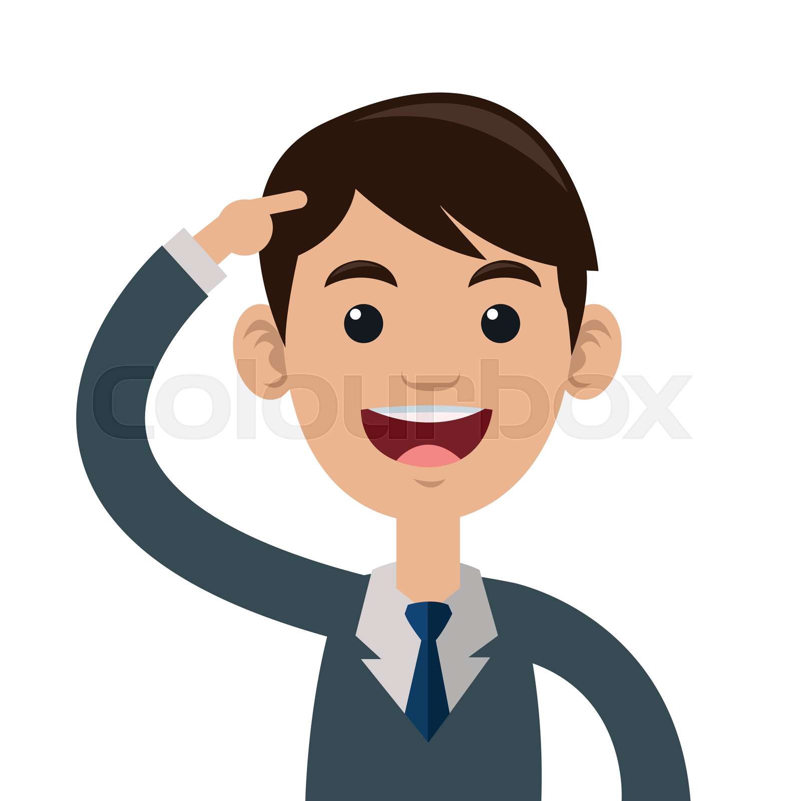 man pointing head icon | Stock vector | Colourbox