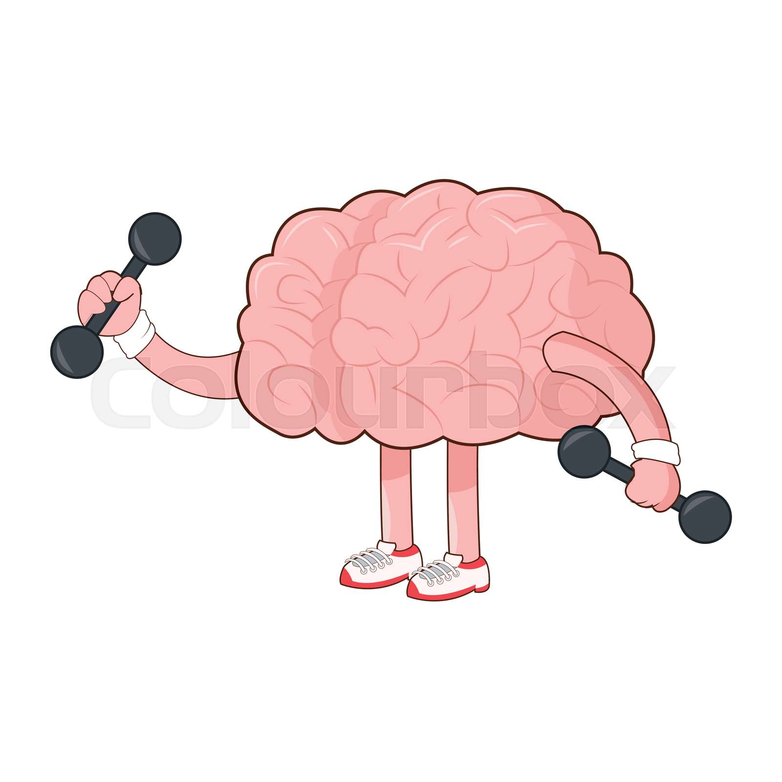 human brain lifiting weights icon | Stock vector | Colourbox