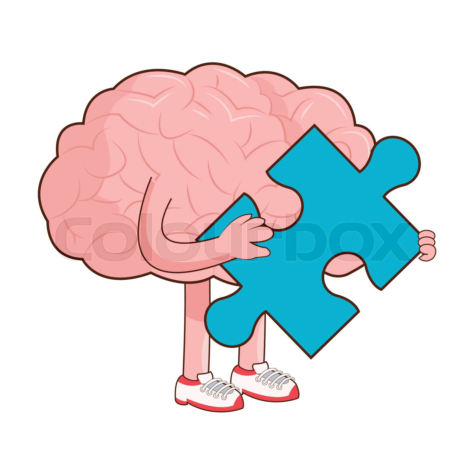 human brain holding puzzle piece icon | Stock vector | Colourbox