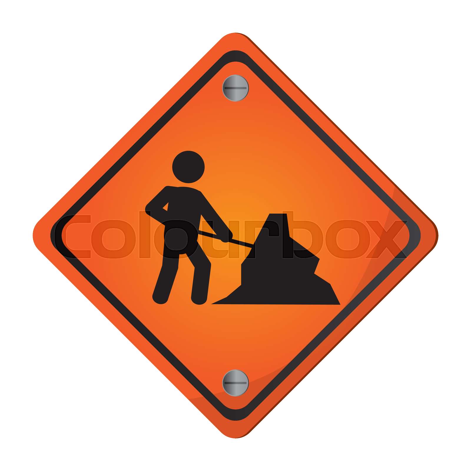 men at work traffic sign icon | Stock vector | Colourbox