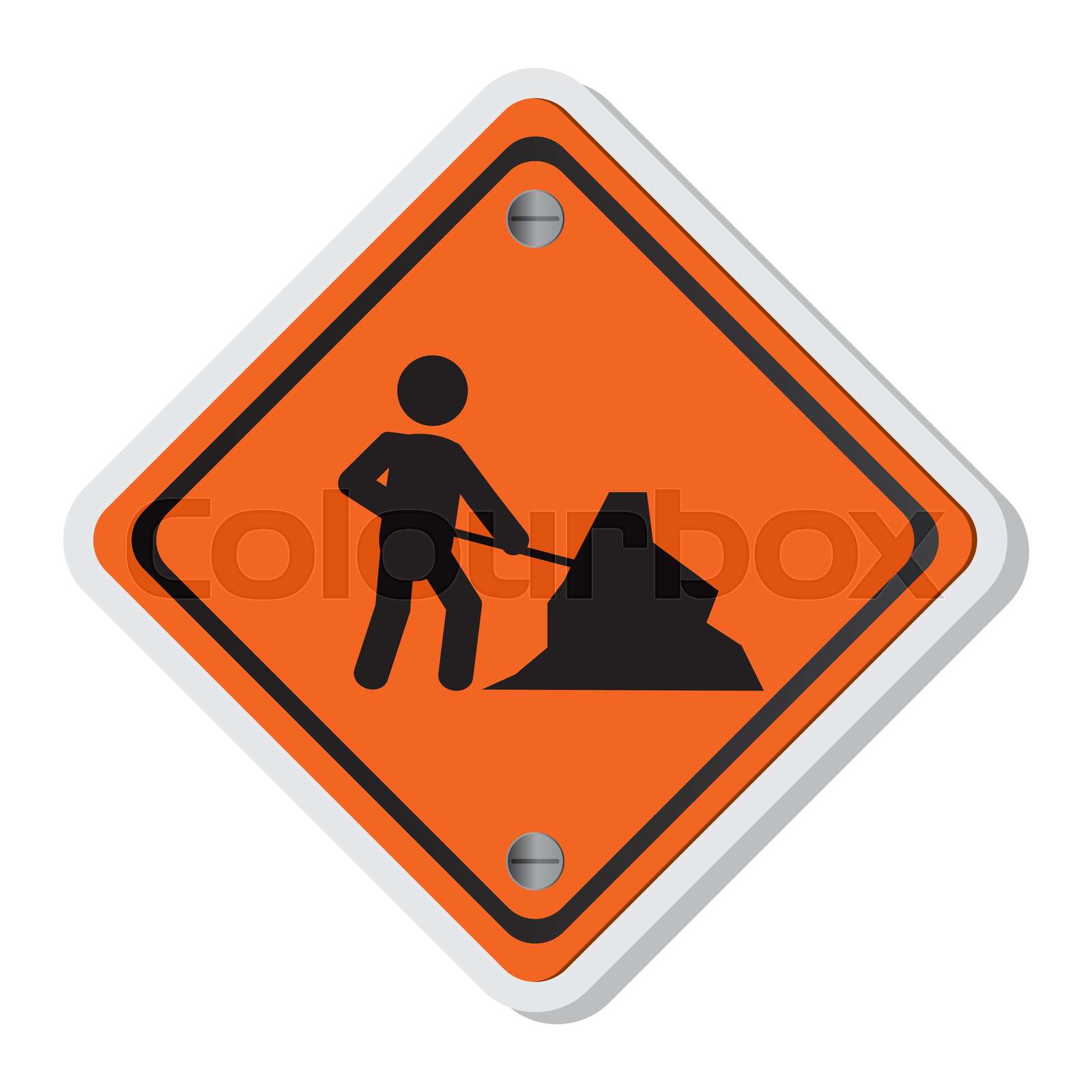 men at work traffic sign icon | Stock vector | Colourbox