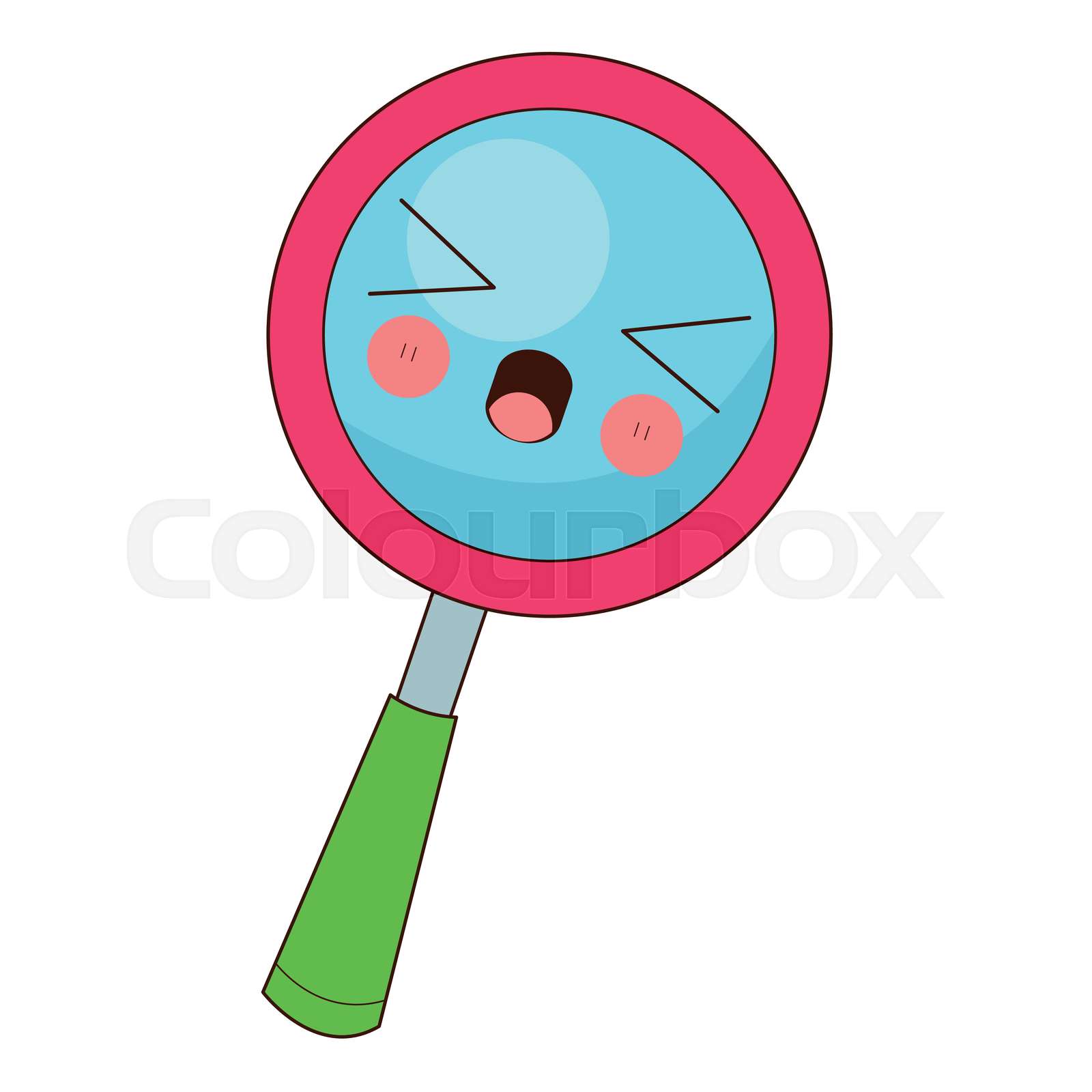 kawaii magnifying glass icon | Stock vector | Colourbox