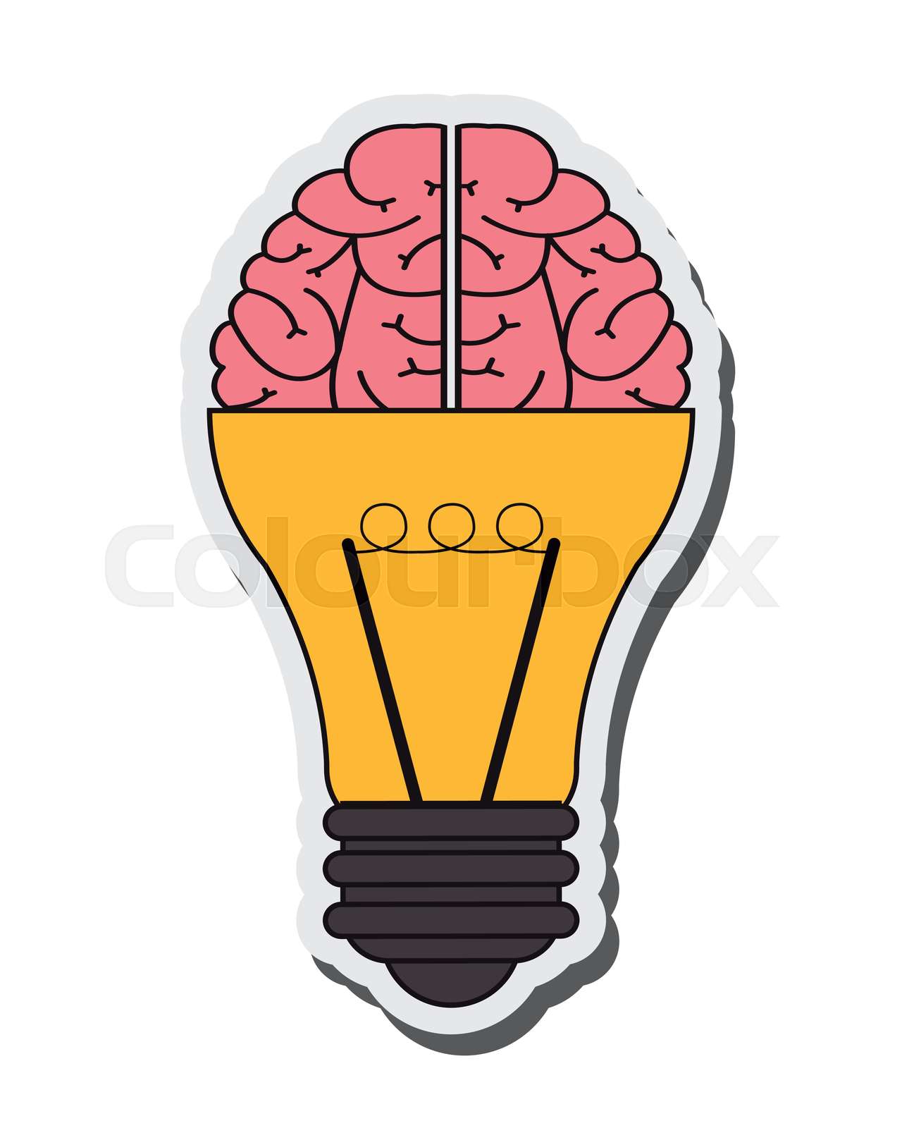 lightbulb and brain icon | Stock vector | Colourbox