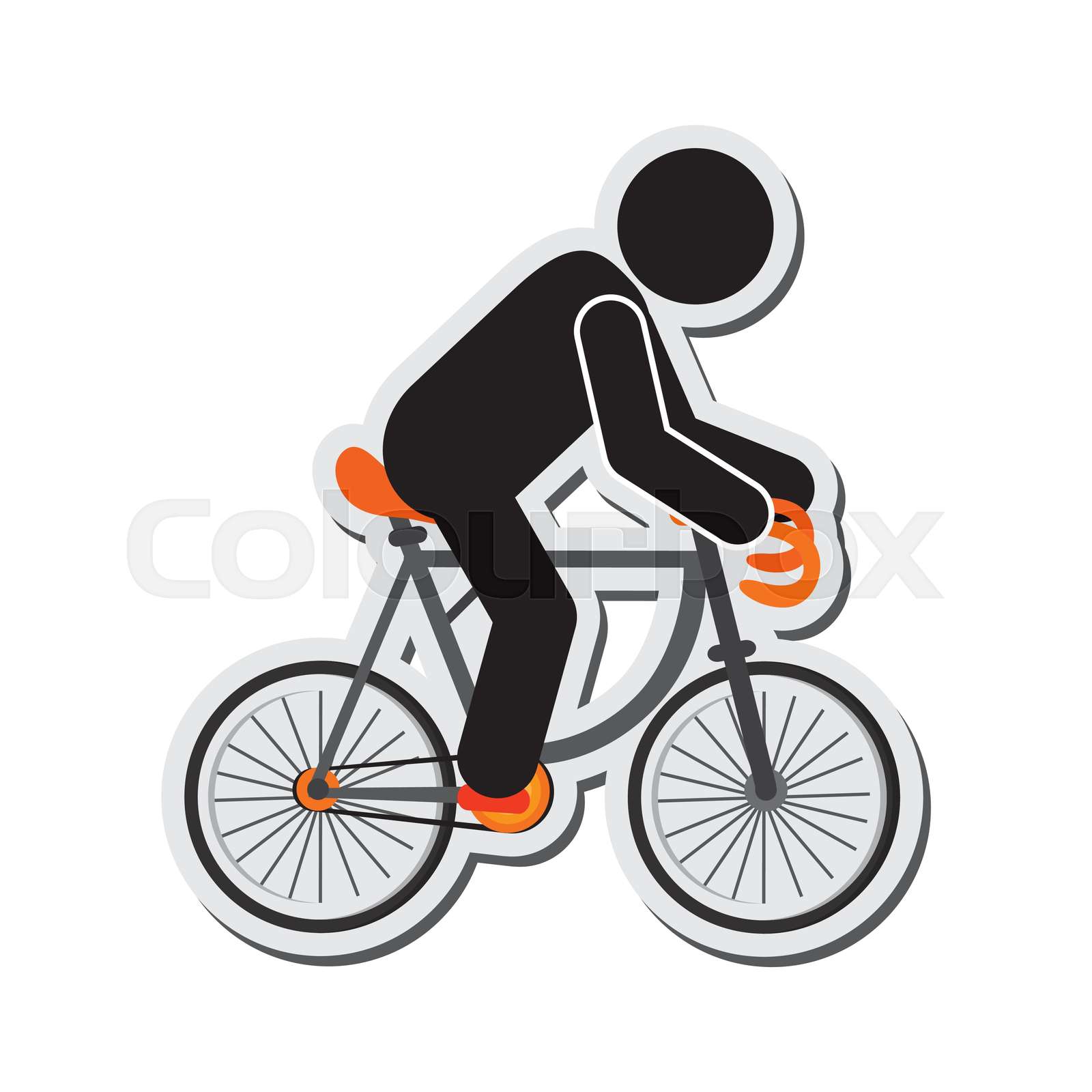 person riding bike icon | Stock vector | Colourbox