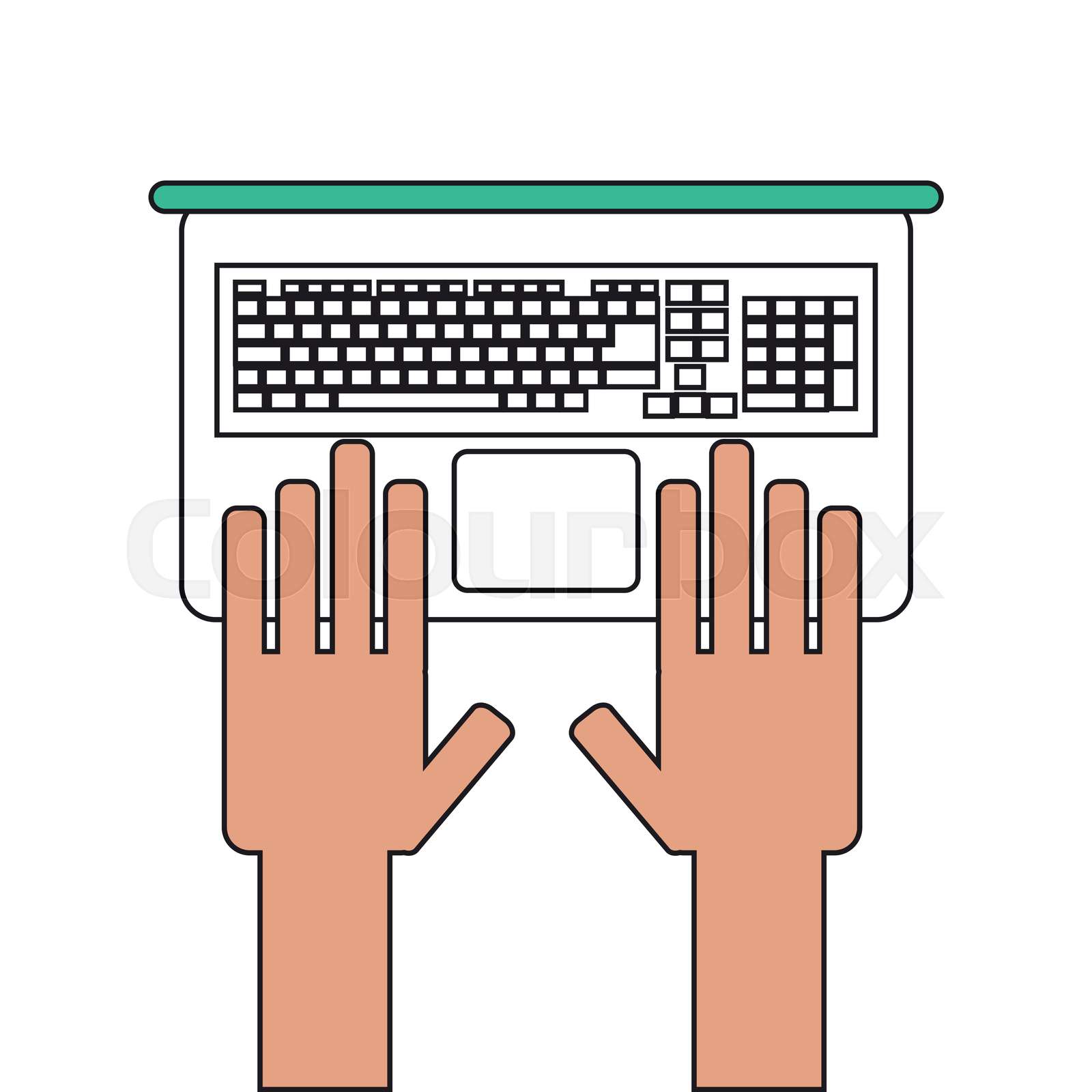 hands and laptop icon | Stock vector | Colourbox